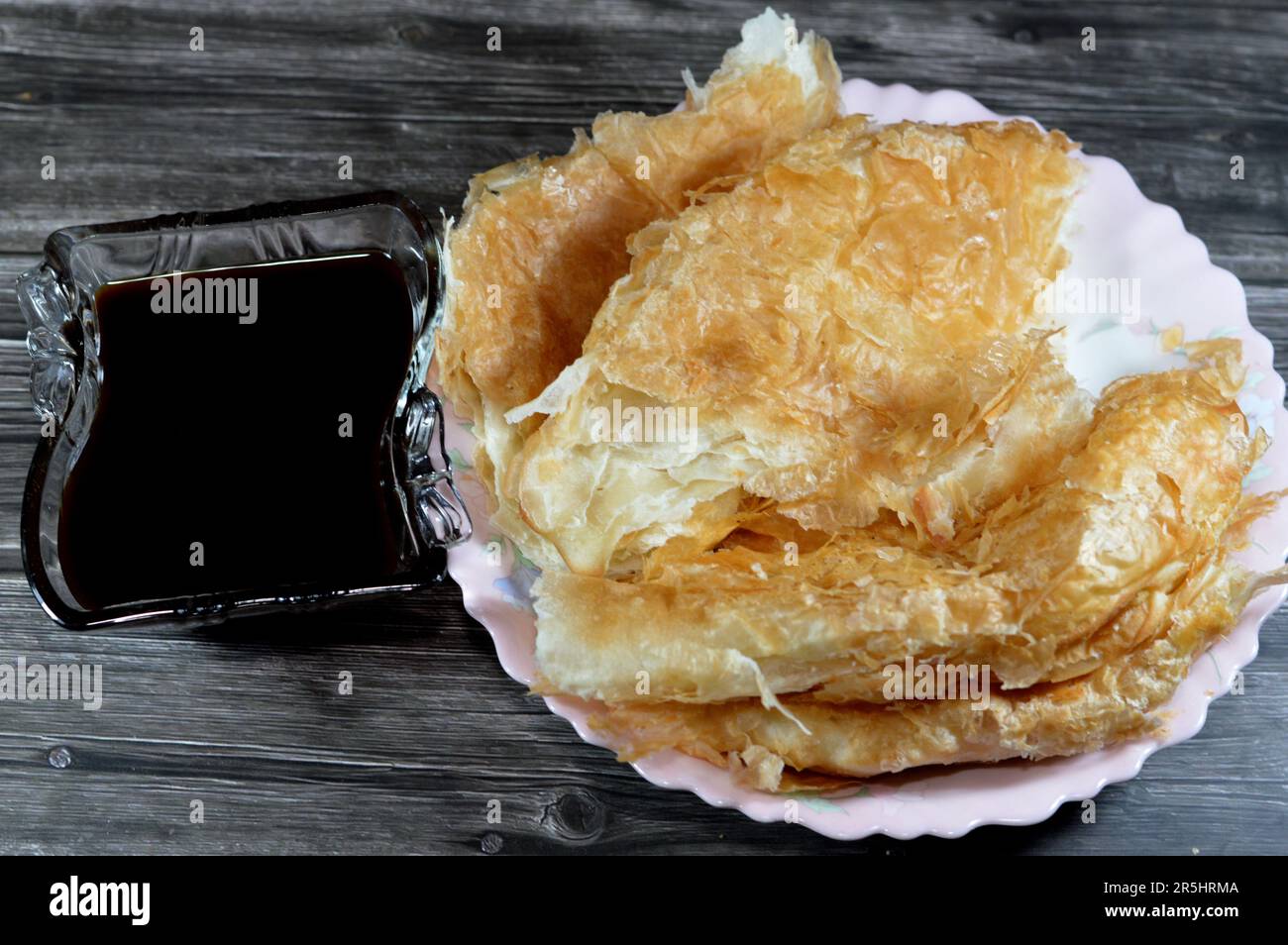 Egyptian Feteer meshaltet, layers upon layers of pastry dough with ...