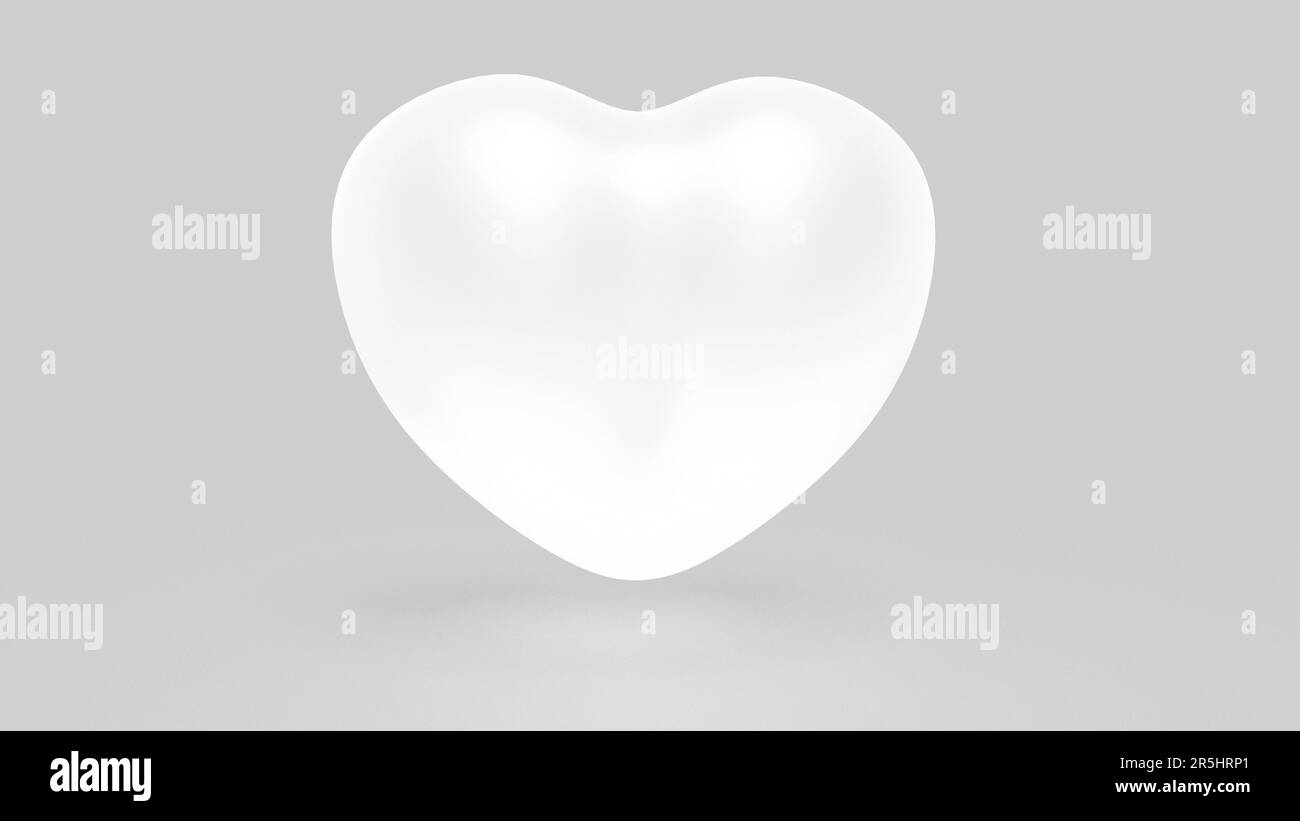 Frosted glass heart intro 3d render Stock Photo - Alamy