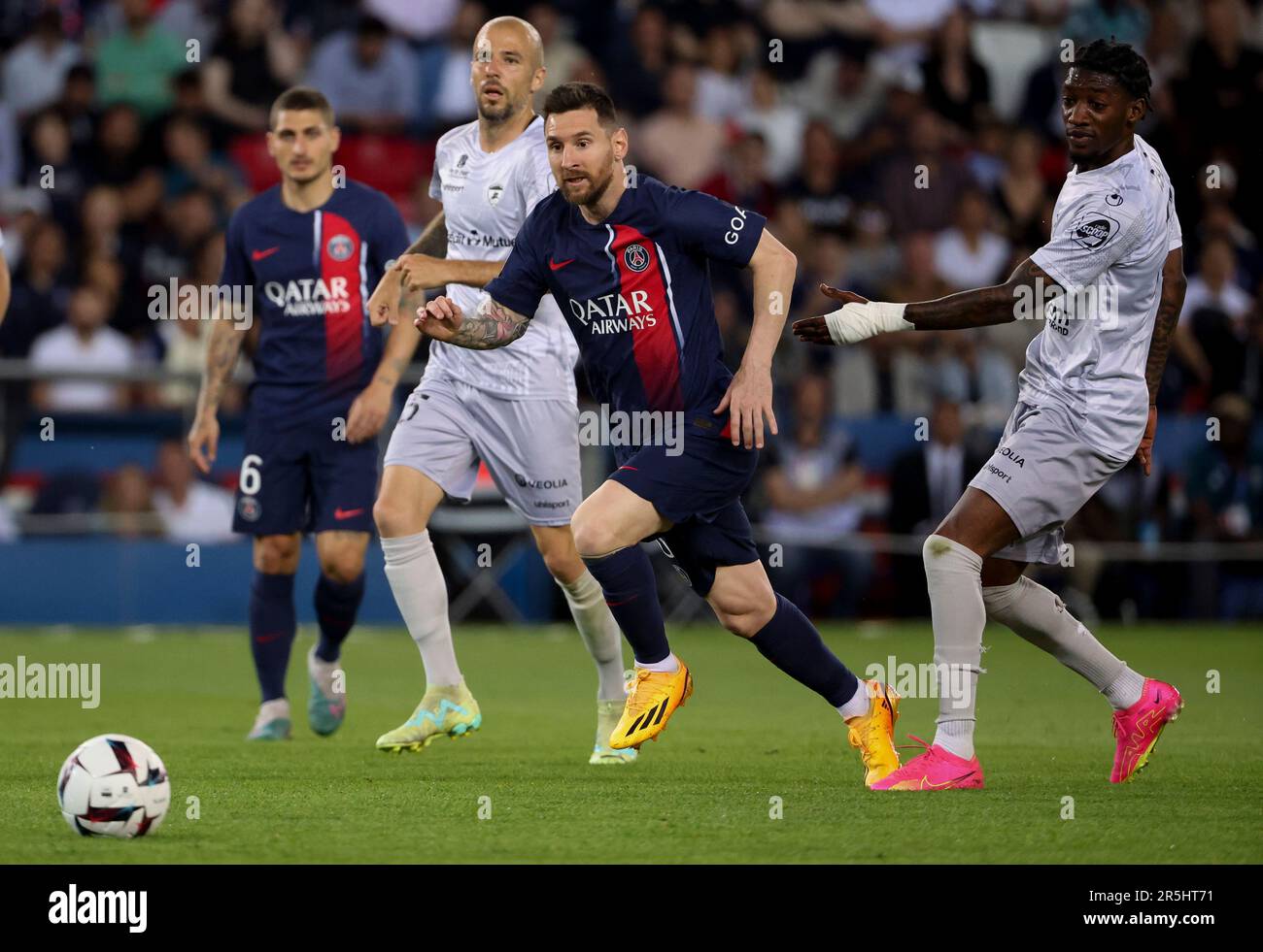 Paris, France. 03rd June, 2023. Lionel Messi of PSG between Johan ...
