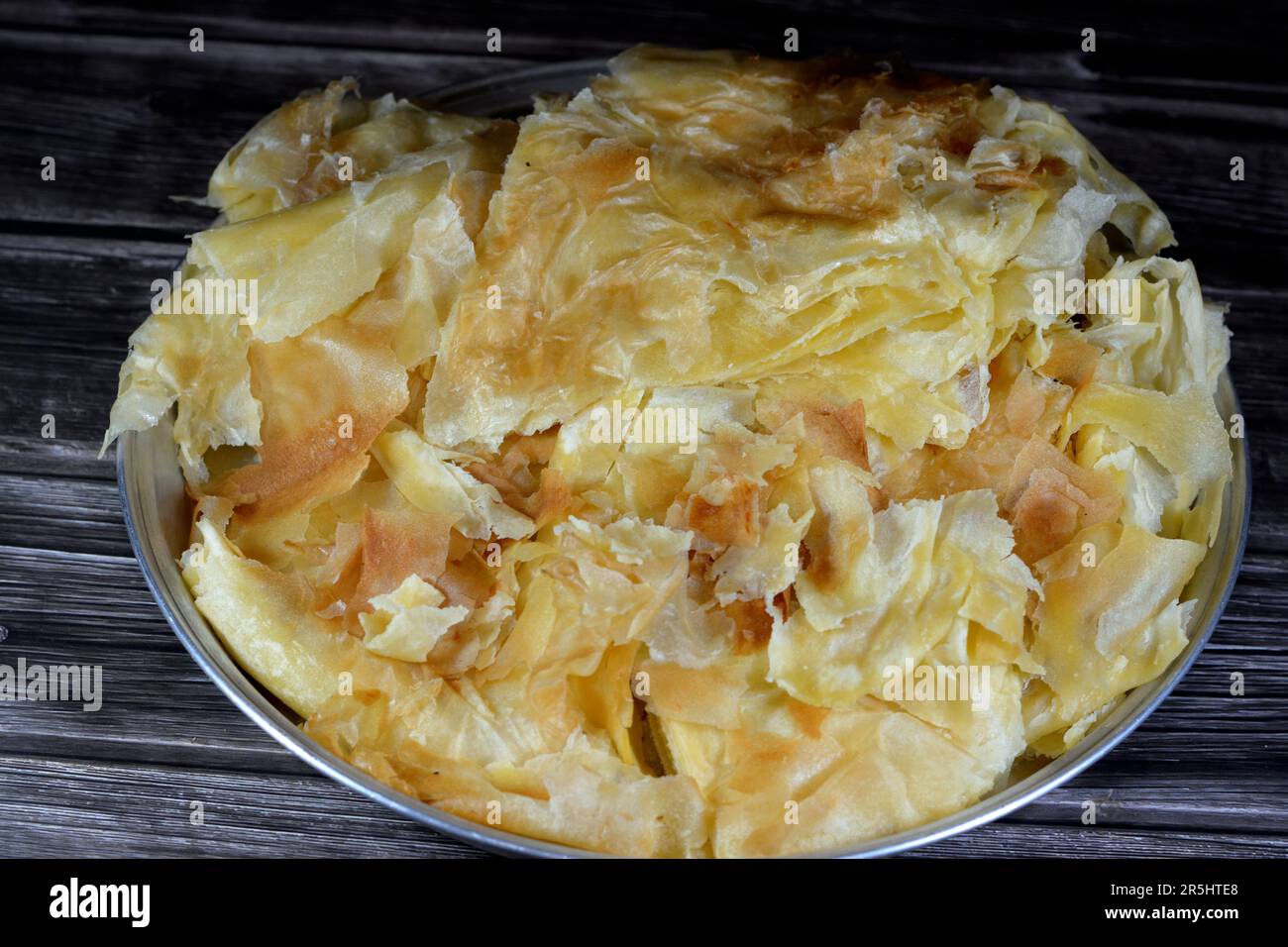Egyptian Feteer meshaltet, layers upon layers of pastry dough with ...