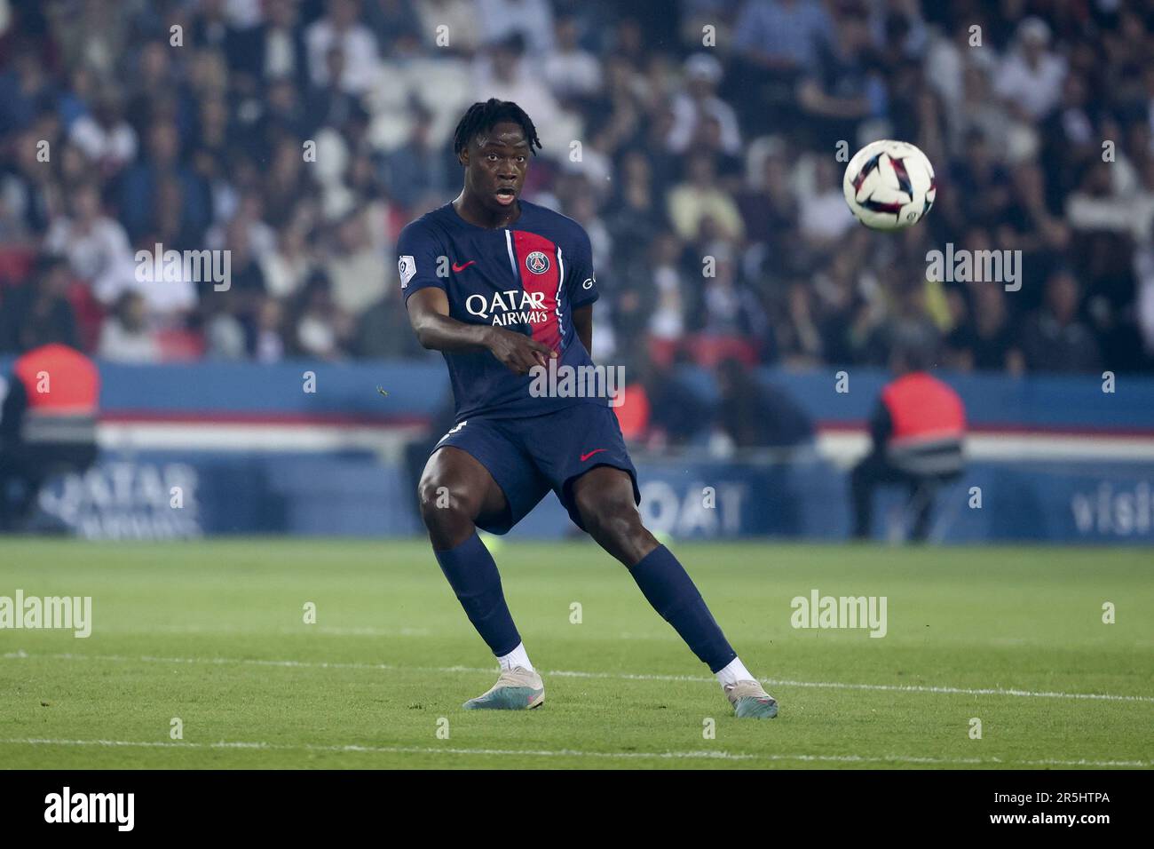 El Chadaille Bitshiabu of PSG during the French championship Ligue 1 ...
