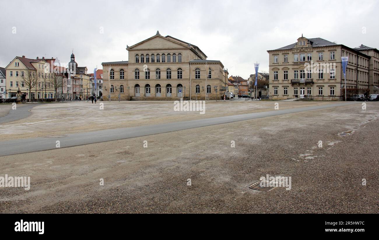 Schlossplatz with Landestheater and Palais Edinburgh, Coburg, Germany ...