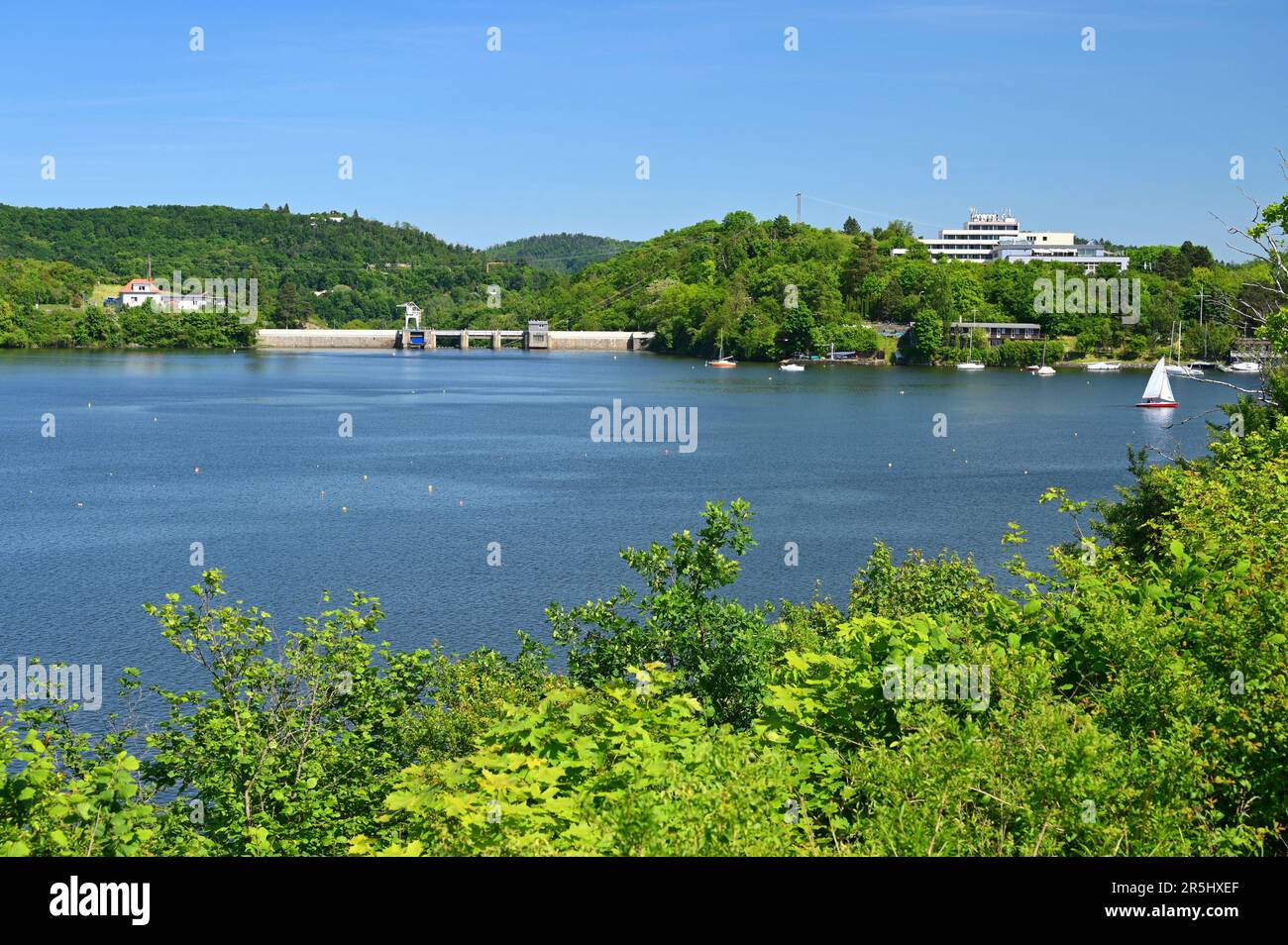 Brno Dam - Czech Republic. Beautiful Czech landscape with forests, lake ...