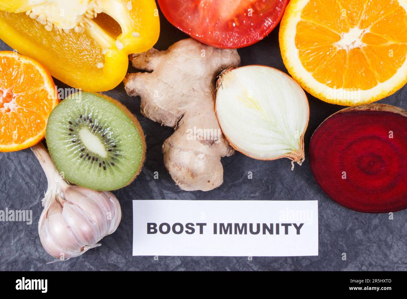 Fresh fruits and vegetables containing healthy vitamins, minerals and ...