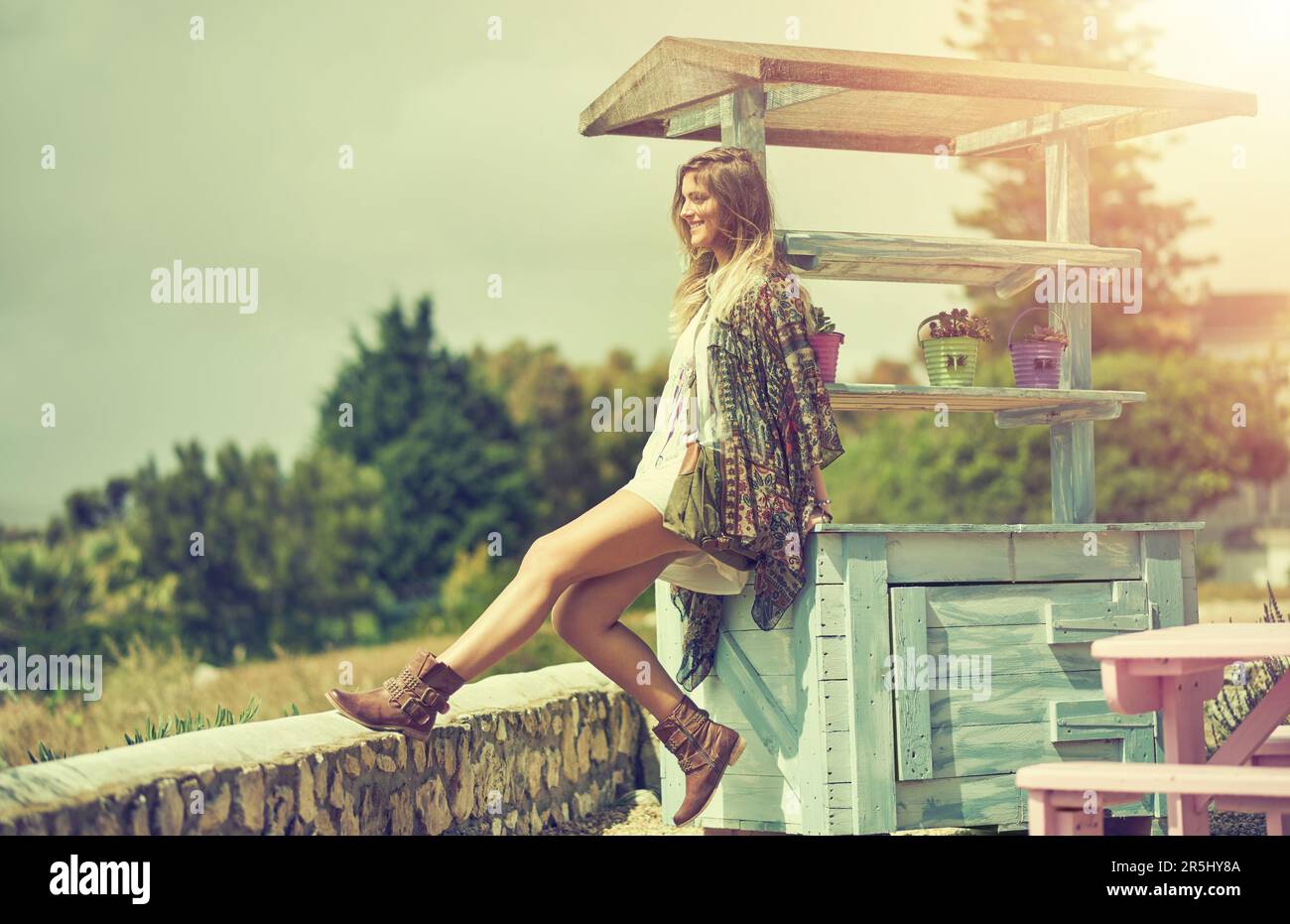 Tread your own path. an attractive young woman enjoying a day in the ...