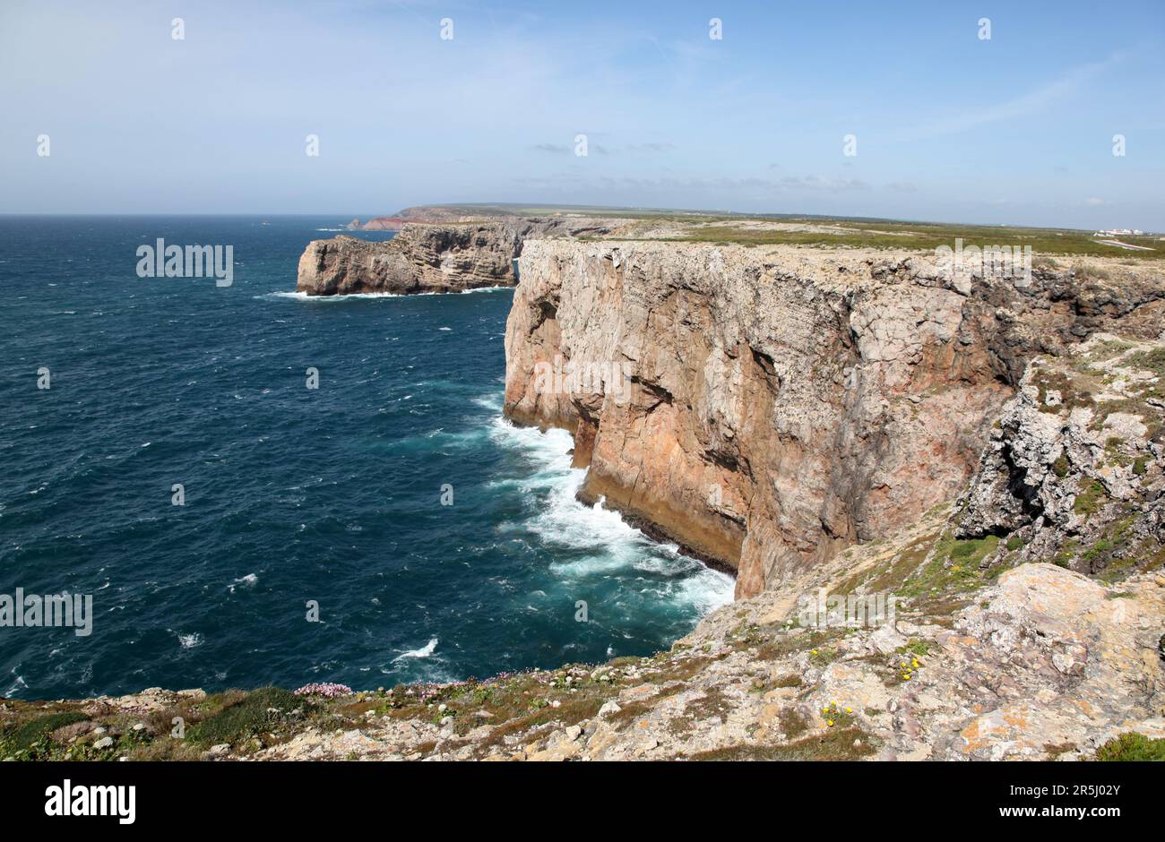 Rugged cliff line at Cape Saint Vincent - Sagres Portugal from the ...