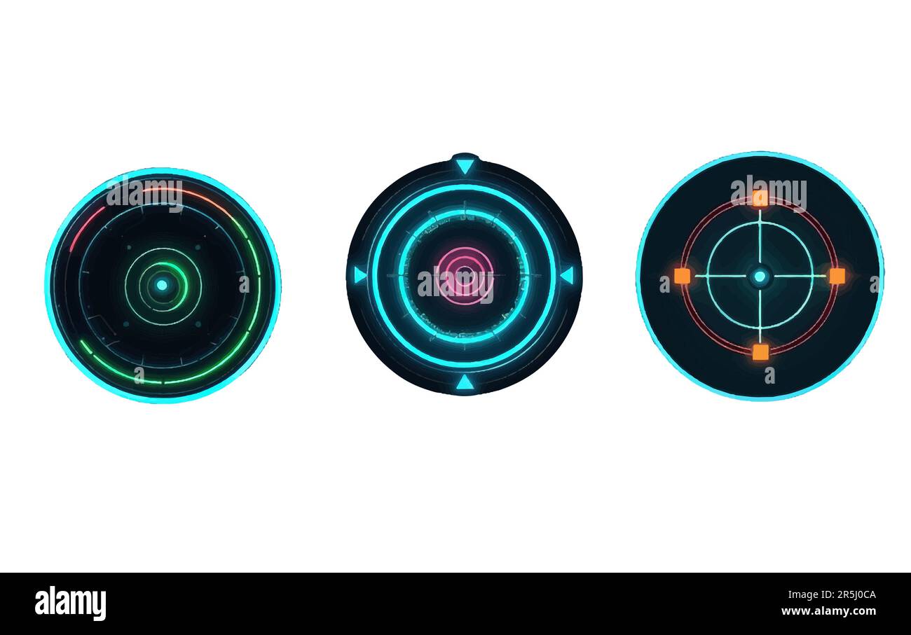 ui set vector illustration of futuristic interface hud elements ...