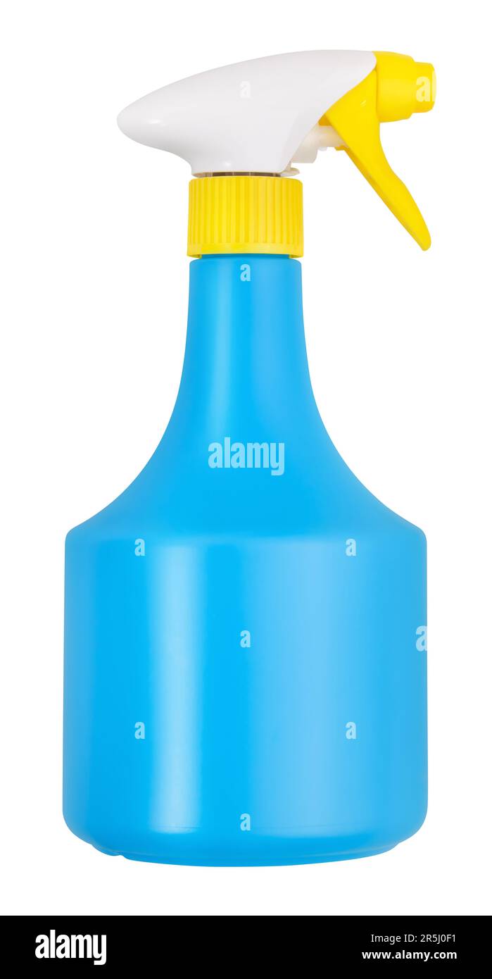 Blue bottle spray isolated on white background with clipping path ...