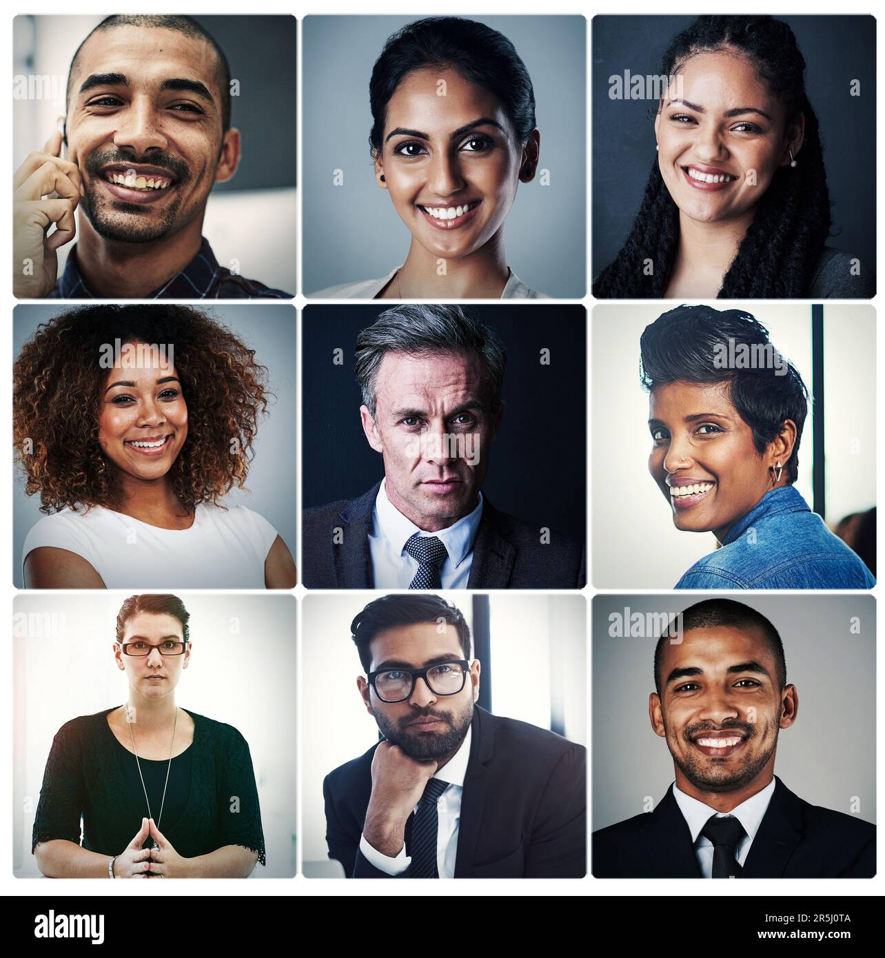 Our strength lies in our differences. Composite portrait of a group of ...