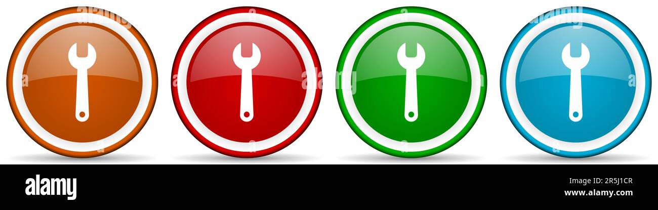 Tool glossy icons, set of modern design buttons for web, internet and ...