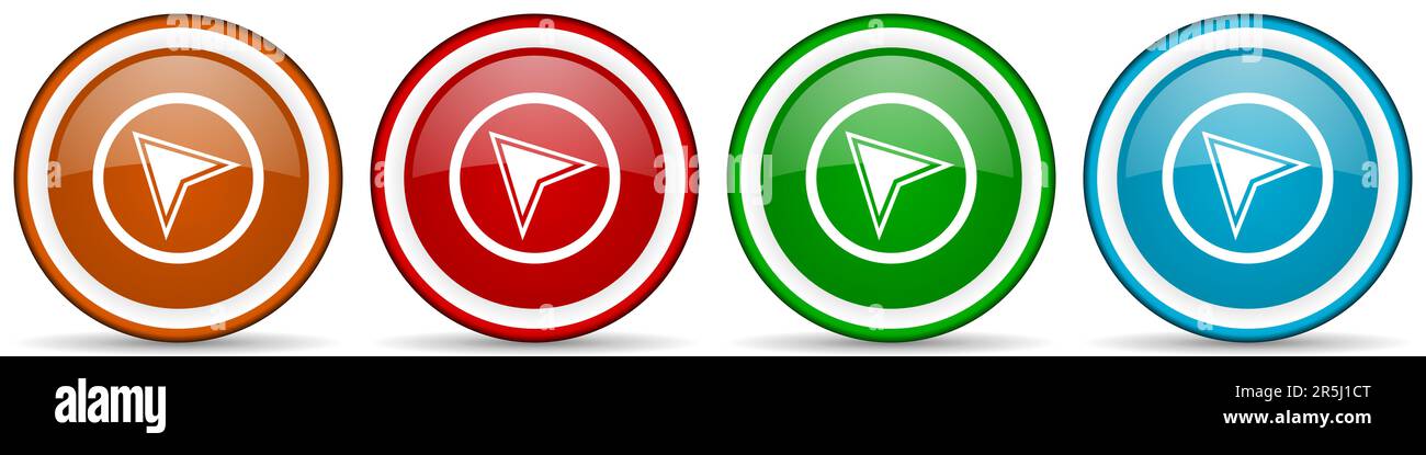 Navigation glossy icons, set of modern design buttons for web, internet ...