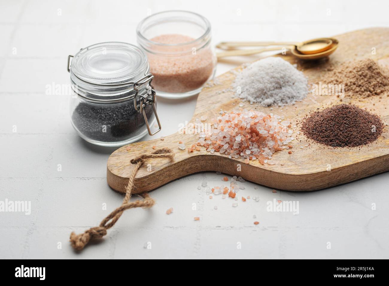 Assorted speciality salt, himalayan pink salt, italian black truffle ...