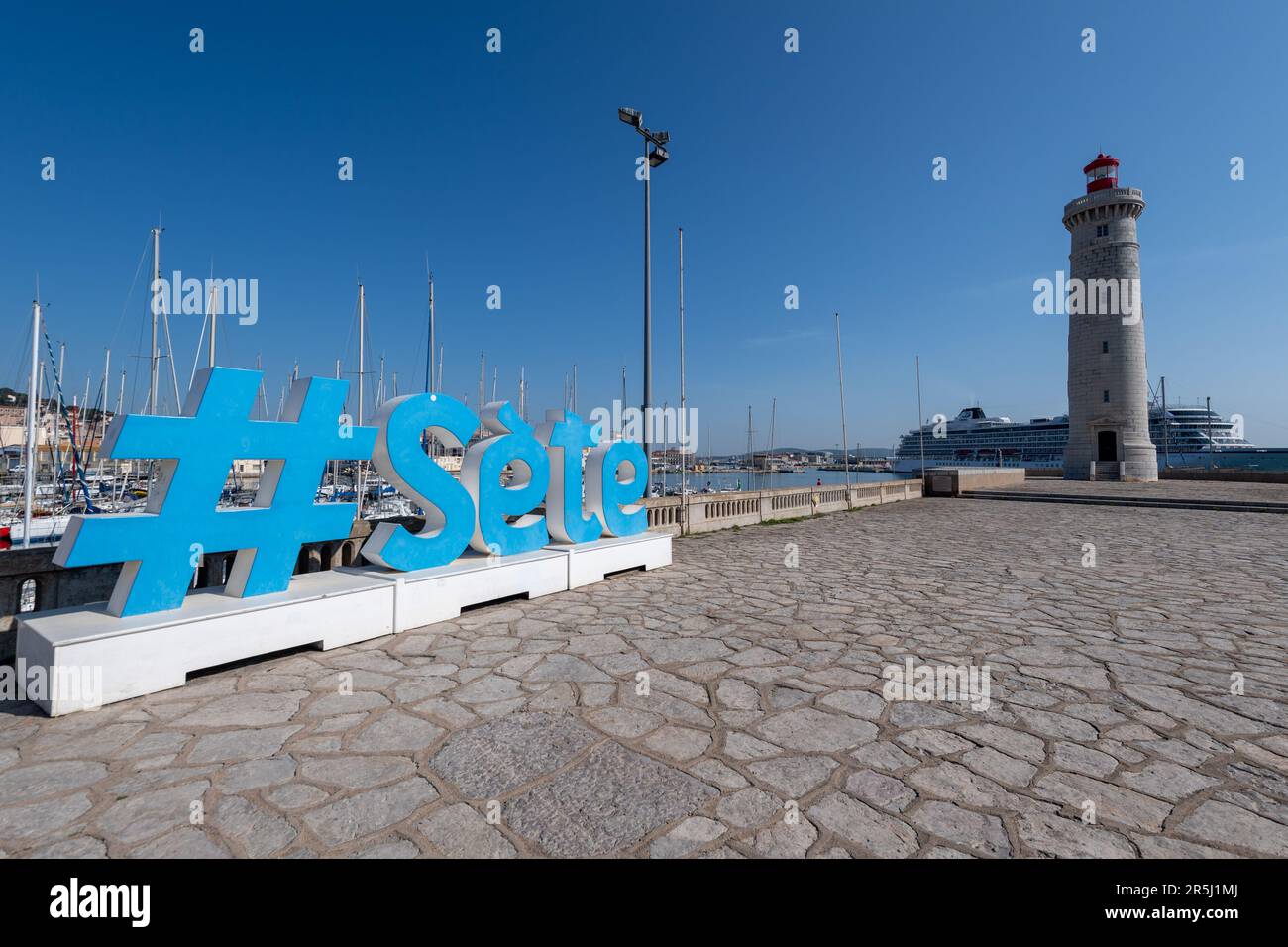 Sete, France. 27th May, 2023. The #Sete symbol is installed on the ...