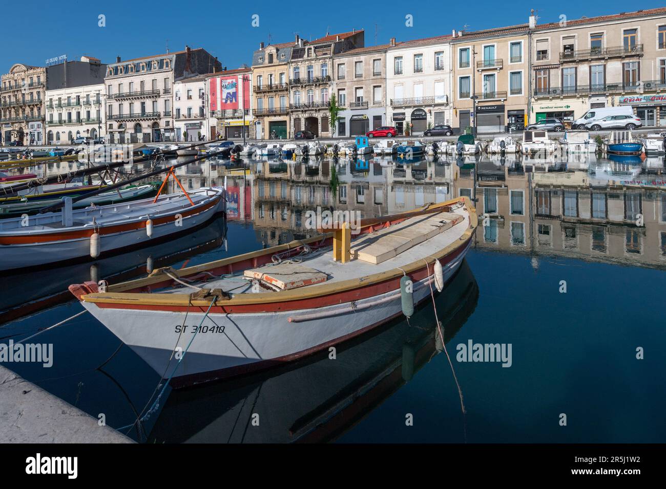 Sete, France. 27th May, 2023. Traditional fishing boats are moored on ...
