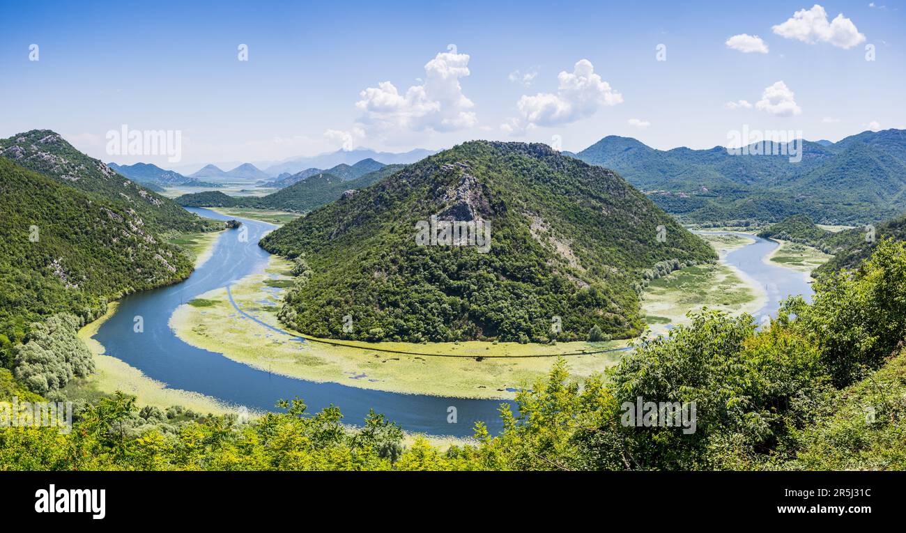 The winding River Crnojevica pictured at the Pavlova Strana viewpoint ...