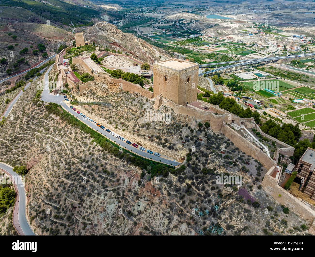 Panoramic view castle of the city of Lorca in the province of Murcia ...