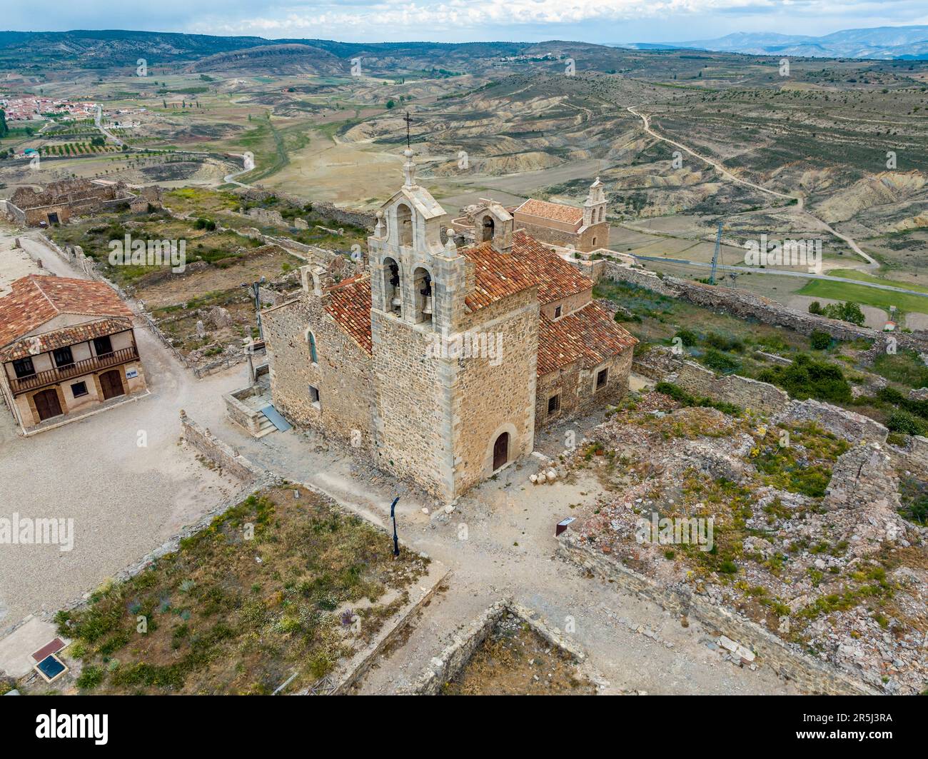 Moya municipality of Spain belonging to the province of Cuenca, aerial ...