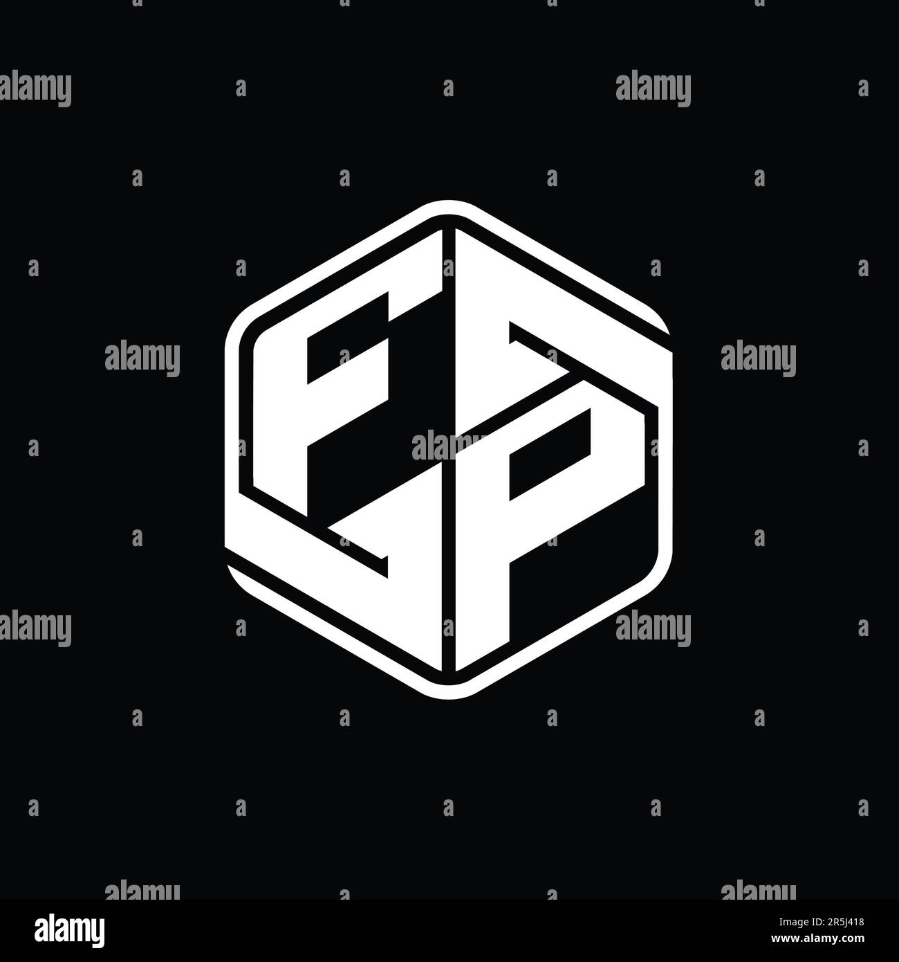 FP Letter Logo monogram hexagon shape with ornament abstract isolated ... FP Letter Logo monogram hexagon shape with ornament abstract isolated ...