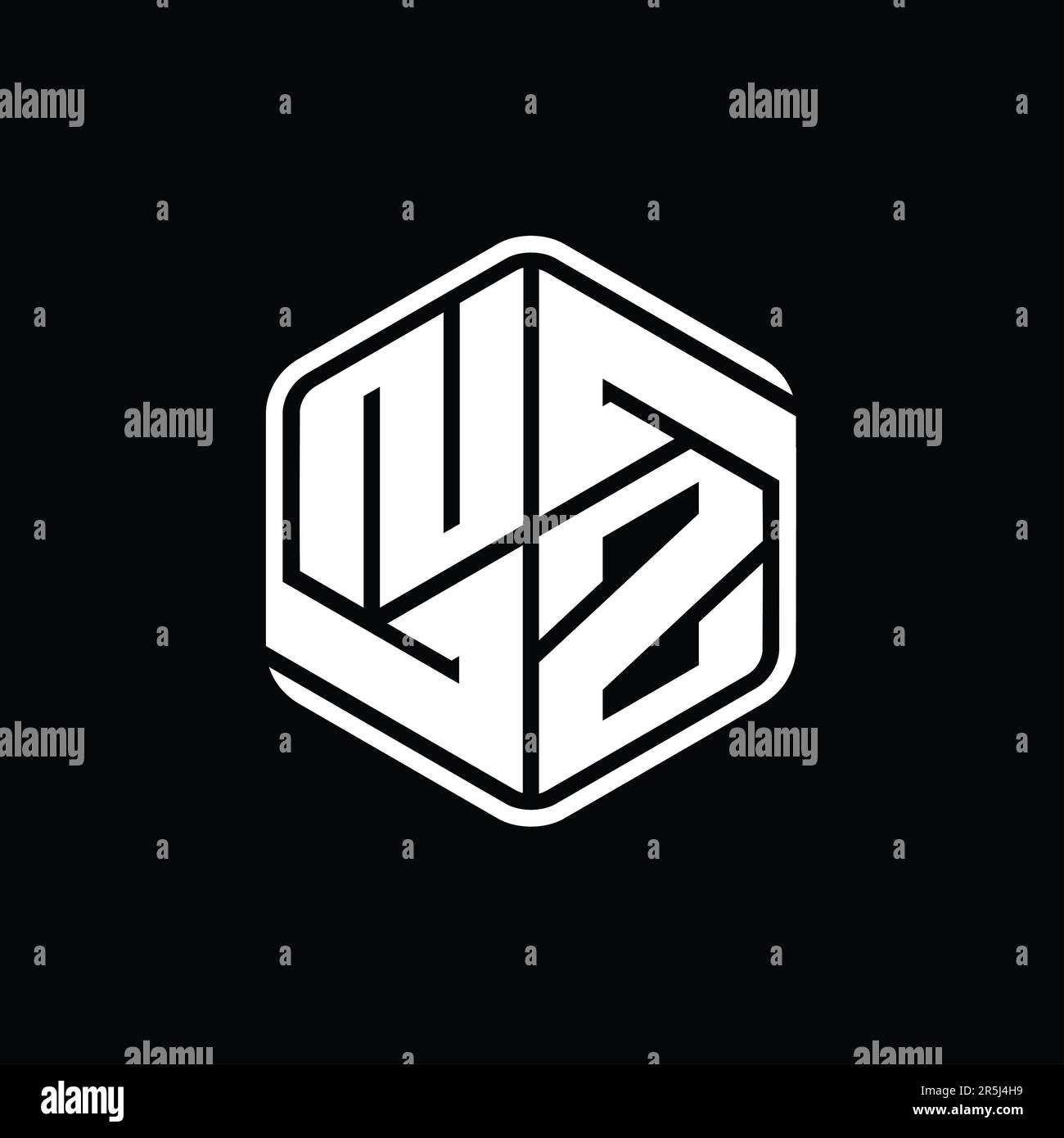 NZ Letter Logo monogram hexagon shape with ornament abstract isolated ... NZ Letter Logo monogram hexagon shape with ornament abstract isolated ...