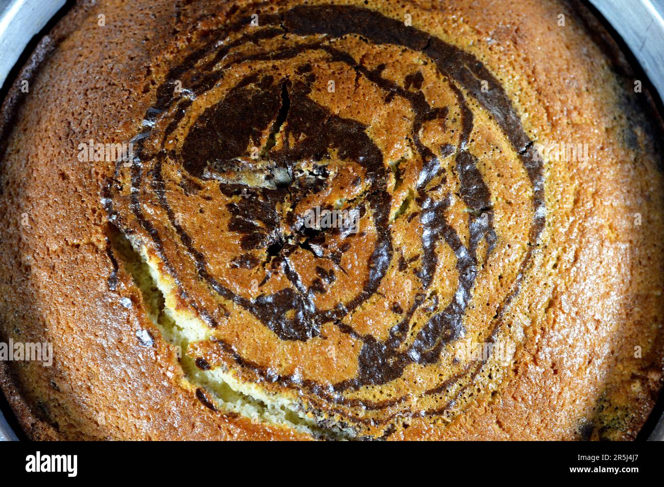 Tiger marbled sponge cake, components of flour, butter, oil, vanilla ...