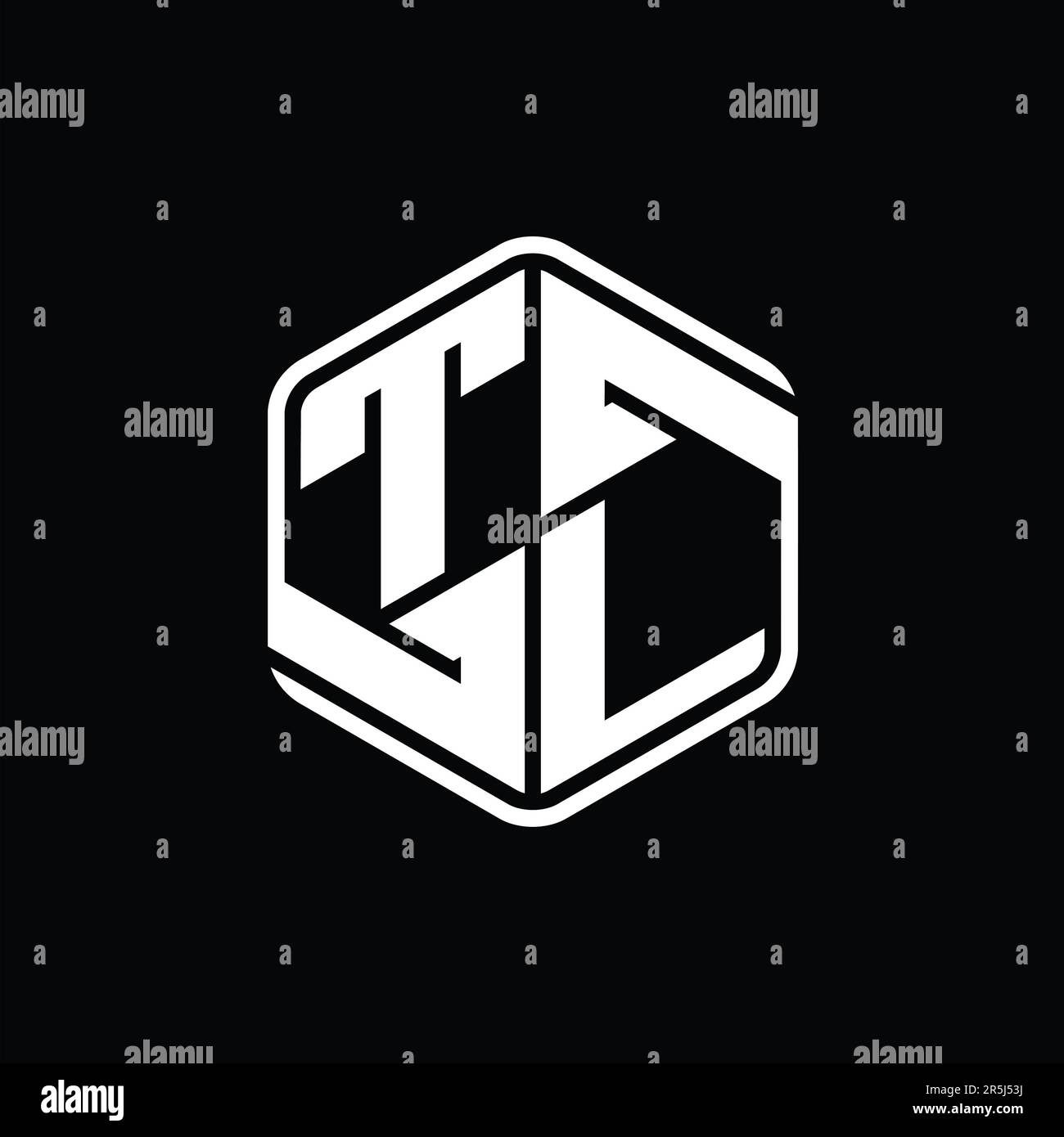 TL Letter Logo monogram hexagon shape with ornament abstract isolated ...