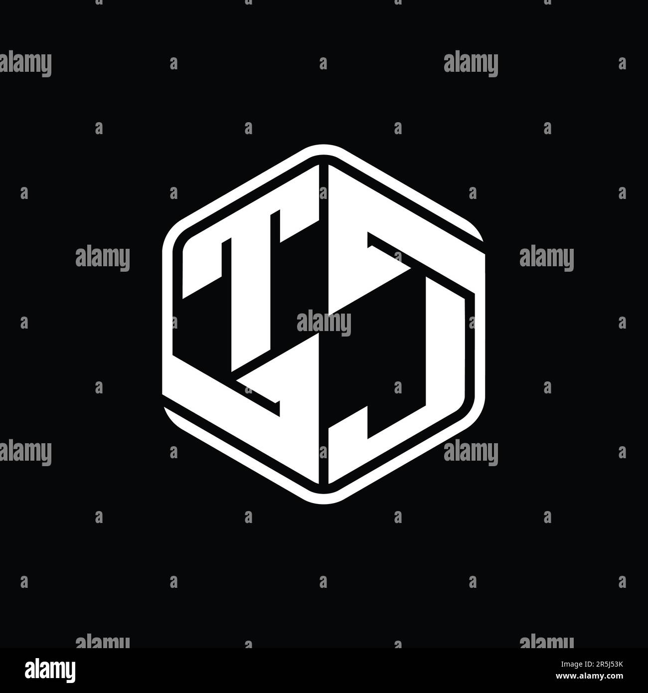 TJ Letter Logo monogram hexagon shape with ornament abstract isolated ... TJ Letter Logo monogram hexagon shape with ornament abstract isolated ...