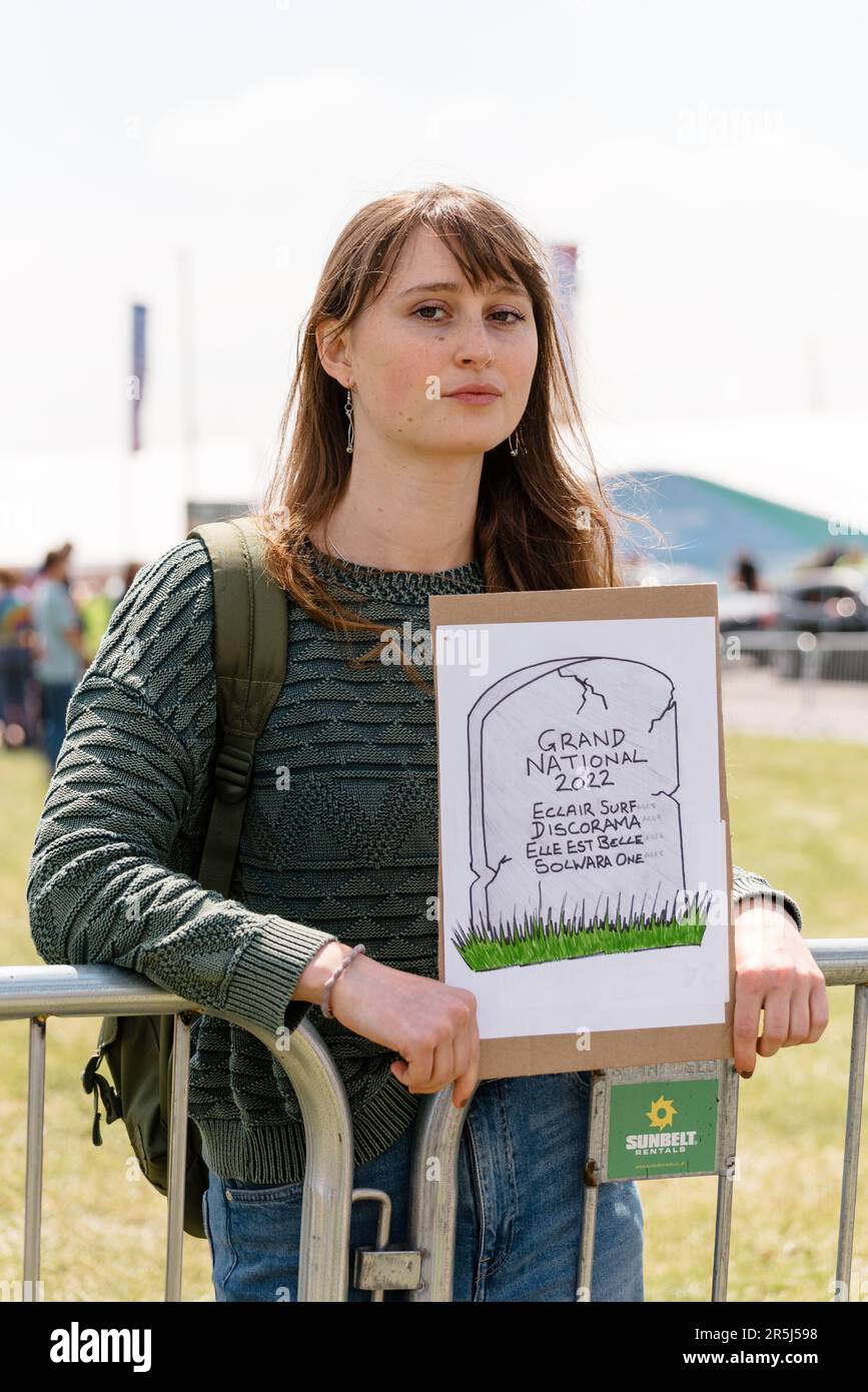 Epsom Downs Surrey, UK. 3 June 2023. Animal Rising stage a one day ...