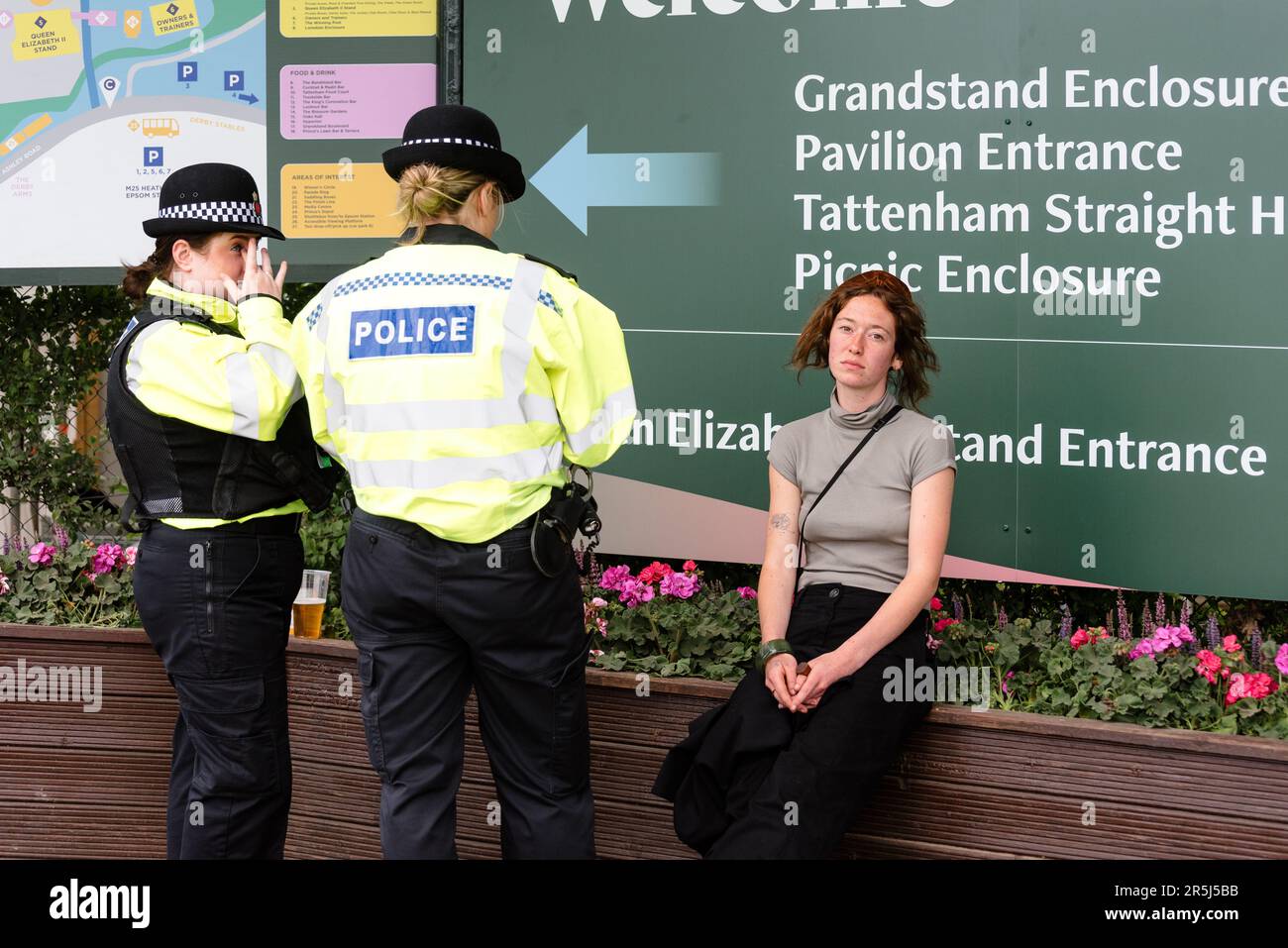 Epsom Downs Surrey, UK. 3 June 2023. Animal Rising stage a one day ...