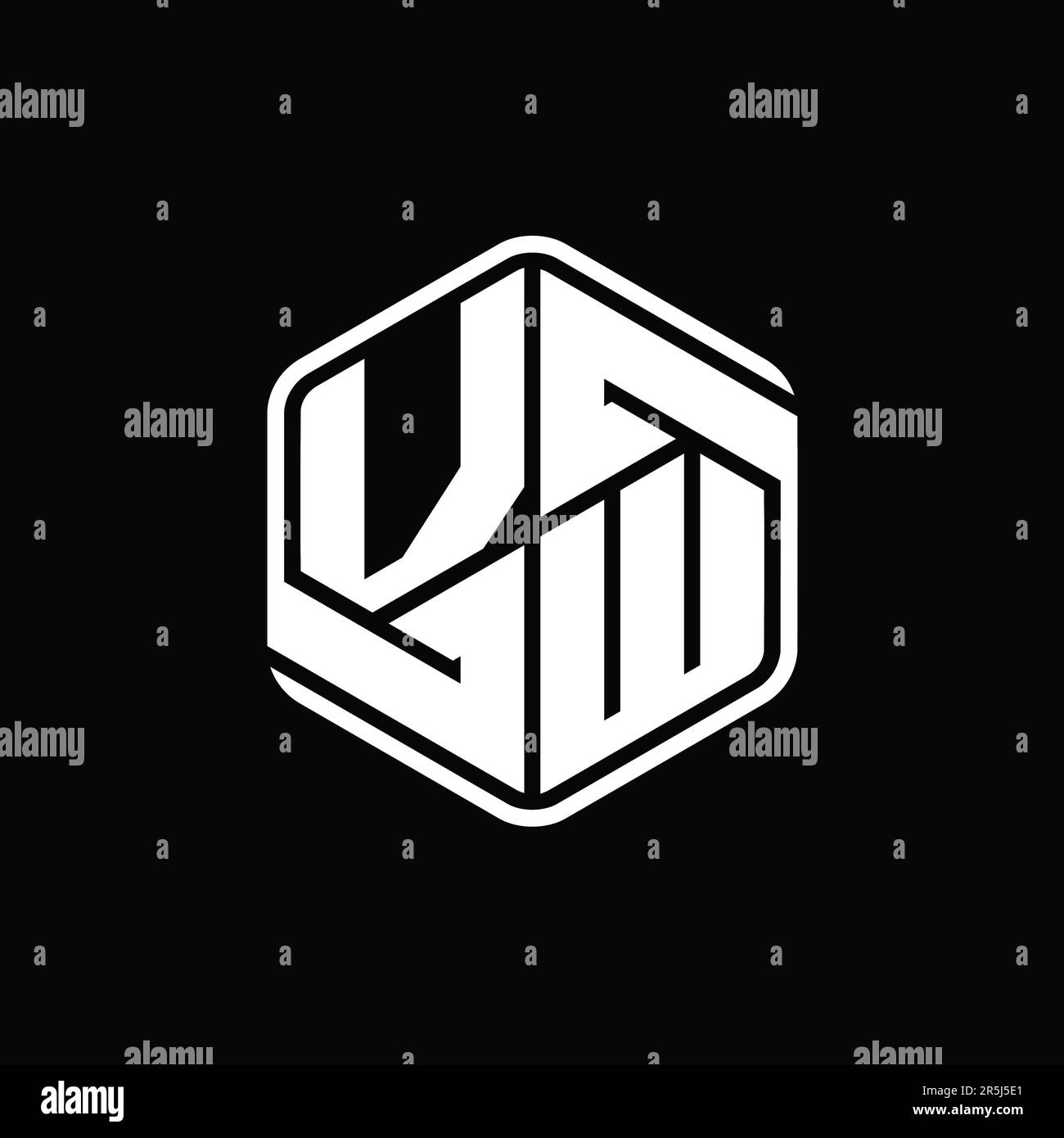 VW Letter Logo monogram hexagon shape with ornament abstract isolated ...