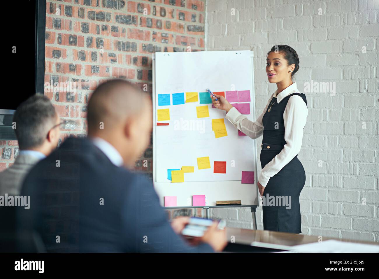 Were currently on step 4 and progressing well. a young businesswoman ...