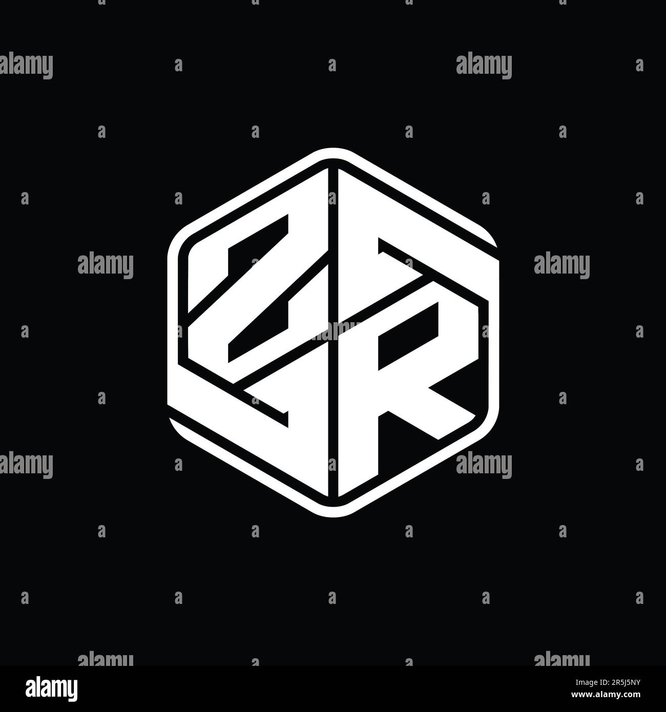 ZR Letter Logo monogram hexagon shape with ornament abstract isolated ... ZR Letter Logo monogram hexagon shape with ornament abstract isolated ...