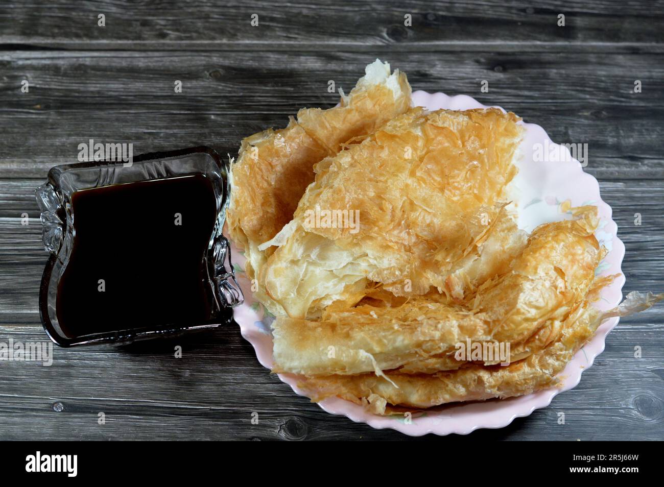 Egyptian Feteer meshaltet, layers upon layers of pastry dough with ...