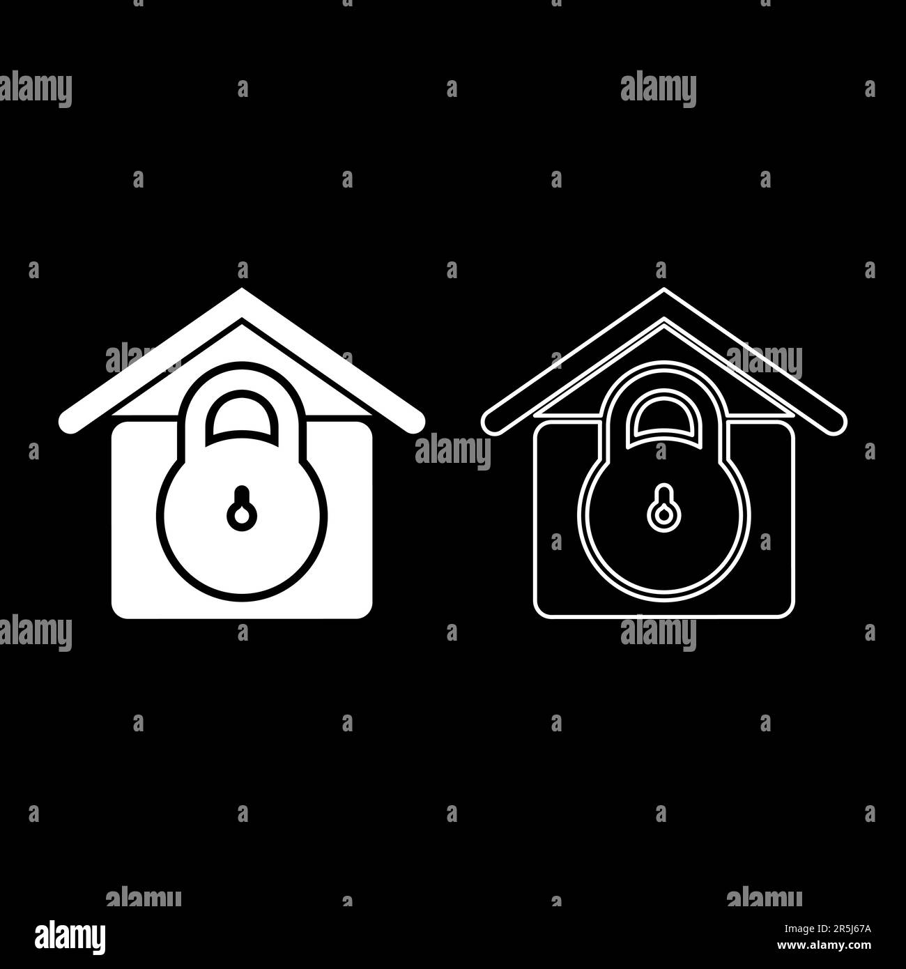 Lock house home protection with locked padlock concept safety defense ...