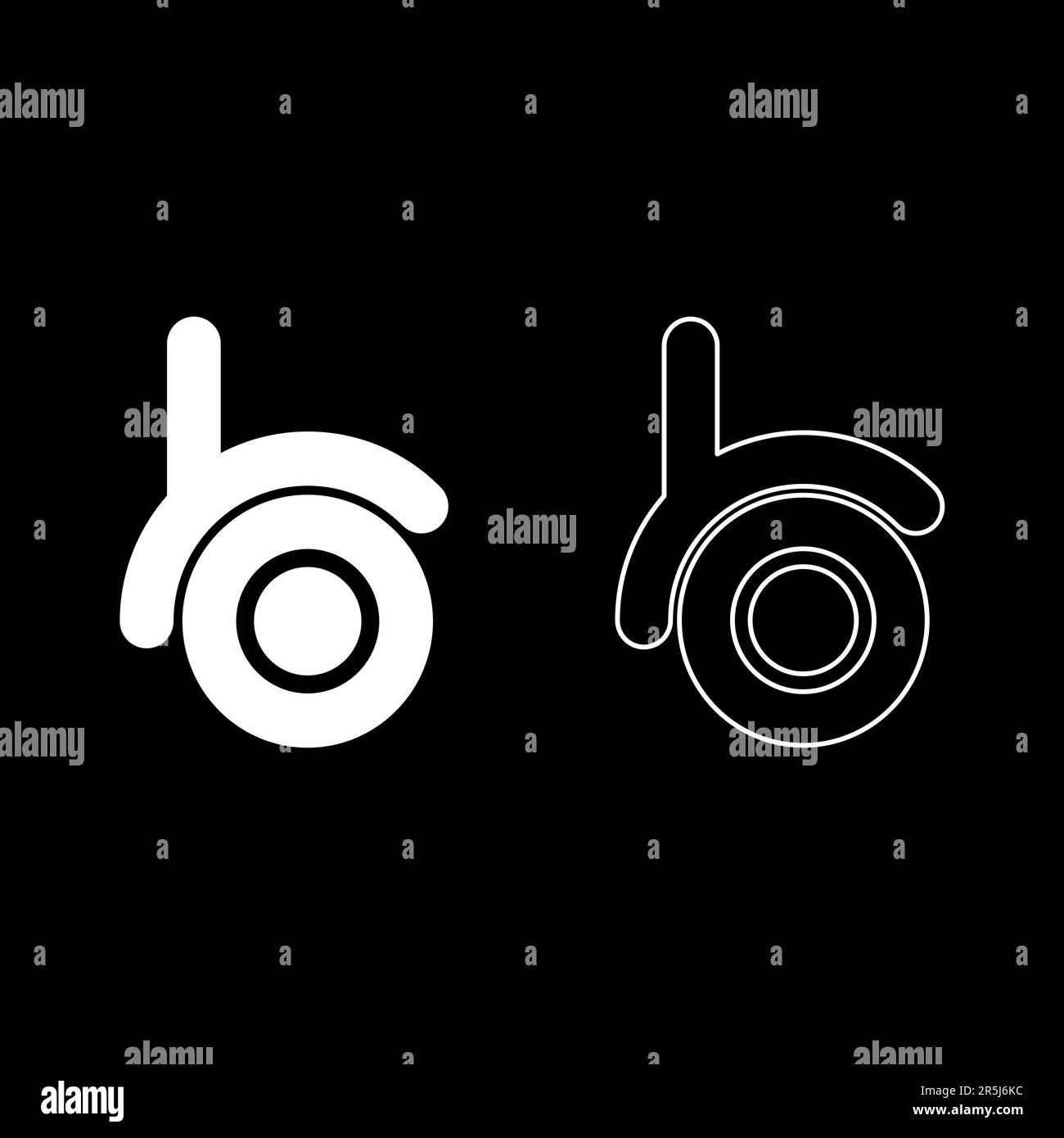 Caster wheel for furniture set icon white color vector illustration ...