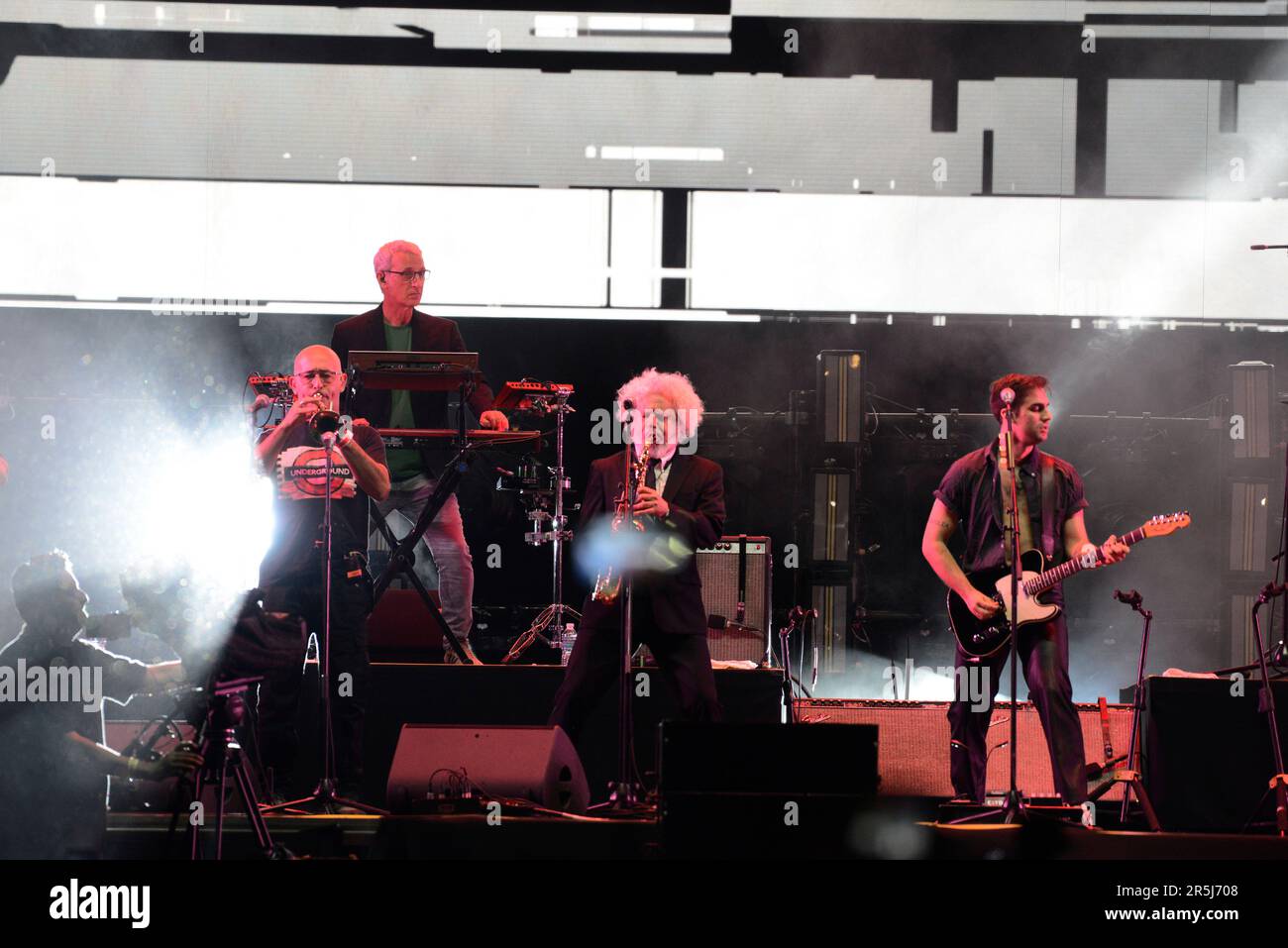 Mexico City, Mexico. 3rd June, 2023. Saxophonist of the Argentine band ...