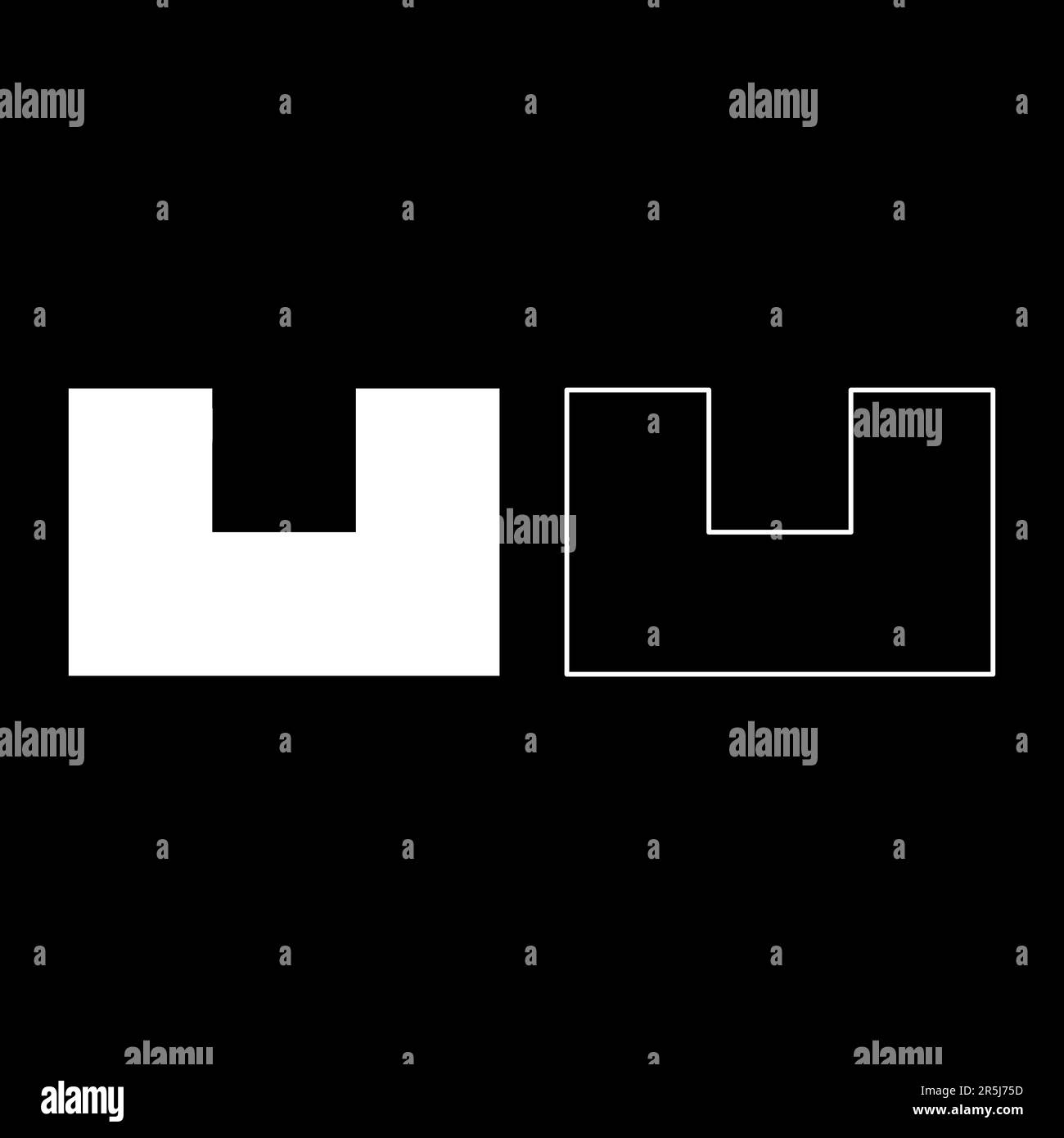 Pit with square hole ground dimple set icon white color vector ...