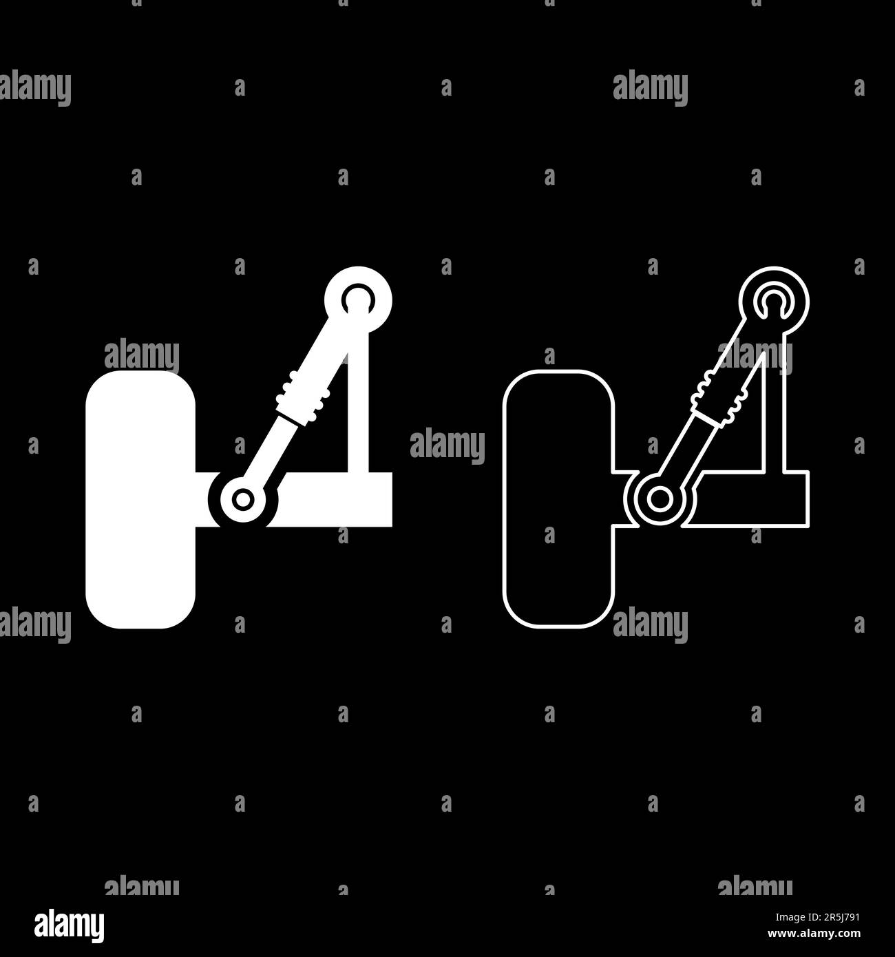 Suspension in the car set icon white color vector illustration image ...