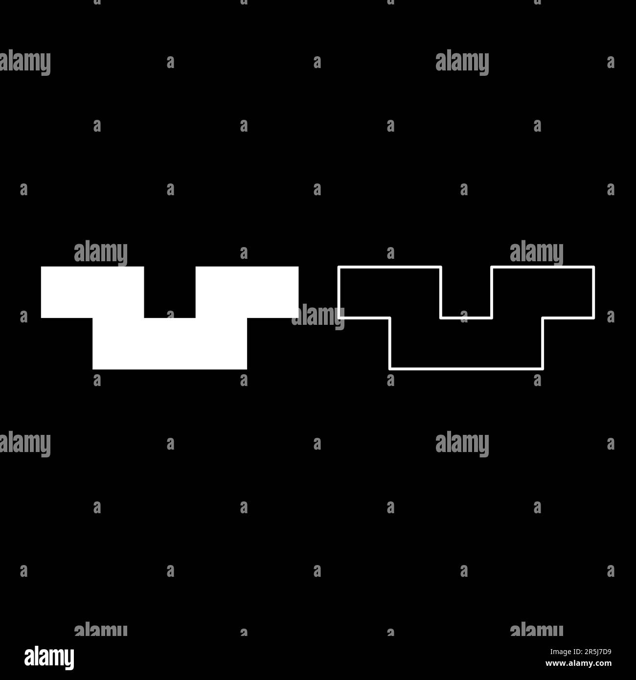 Pit with square hole ground dimple set icon white color vector ...