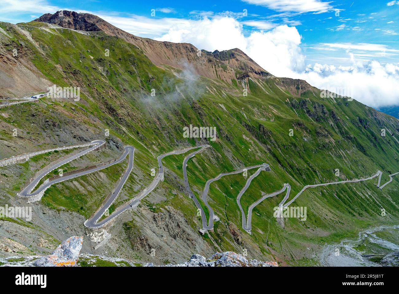 road leading to Stelvio pass, Italian alps Stock Photo - Alamy
