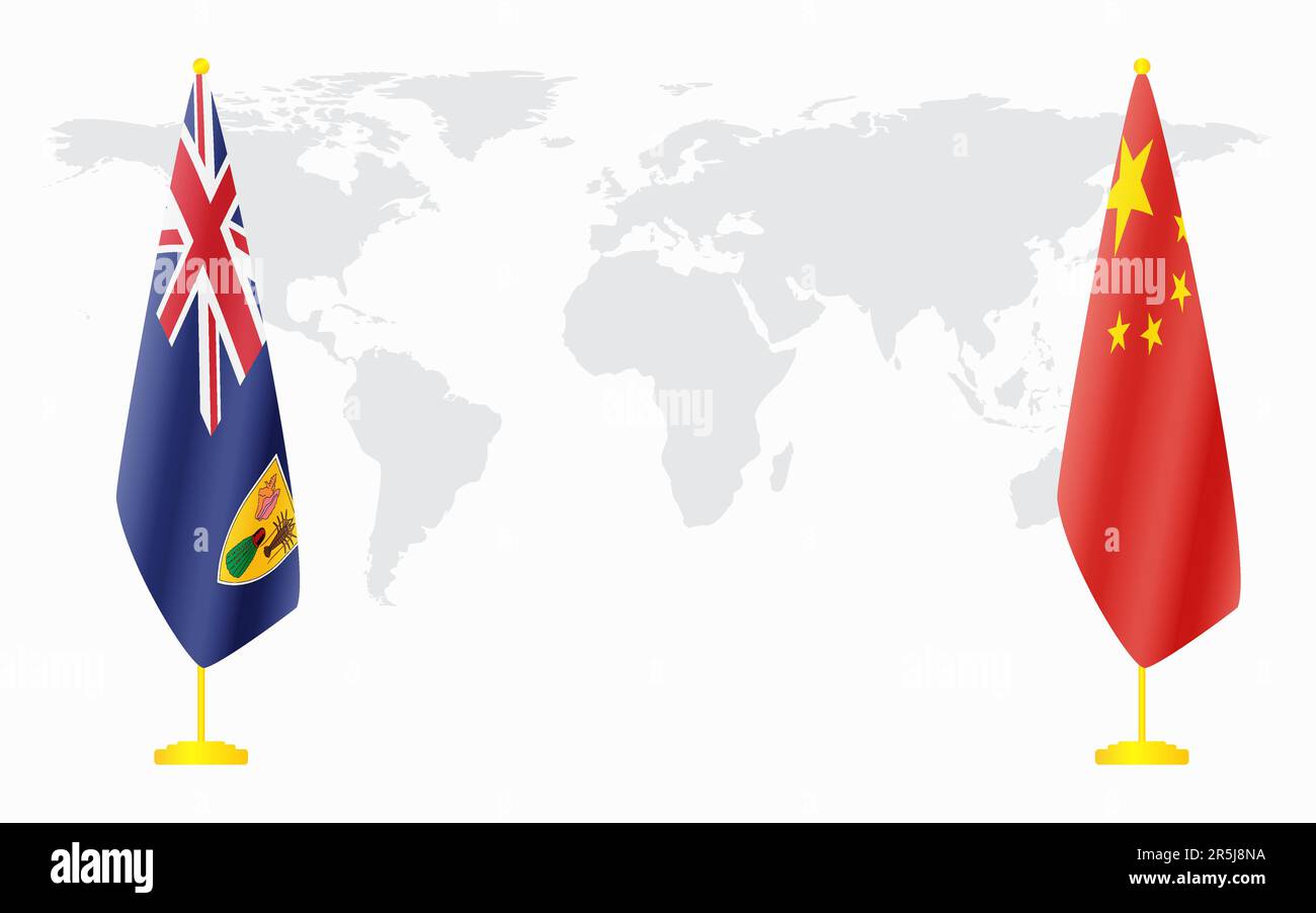 China and Turks and Caicos flags for official meeting against ...
