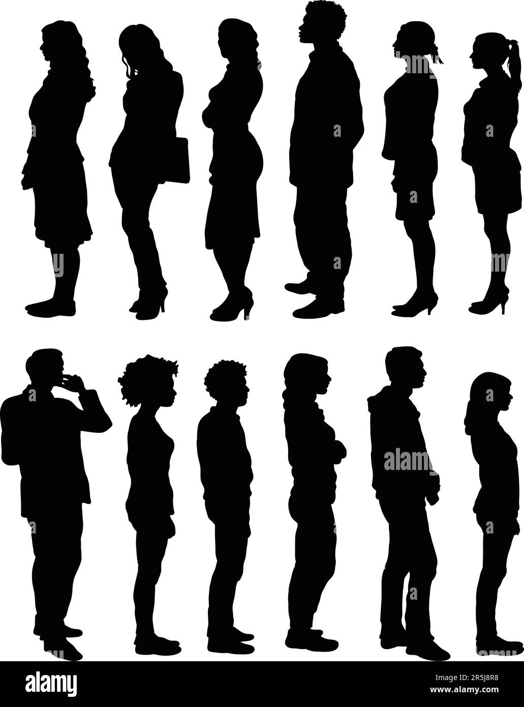 Standing people silhouette vector Stock Vector Image & Art - Alamy