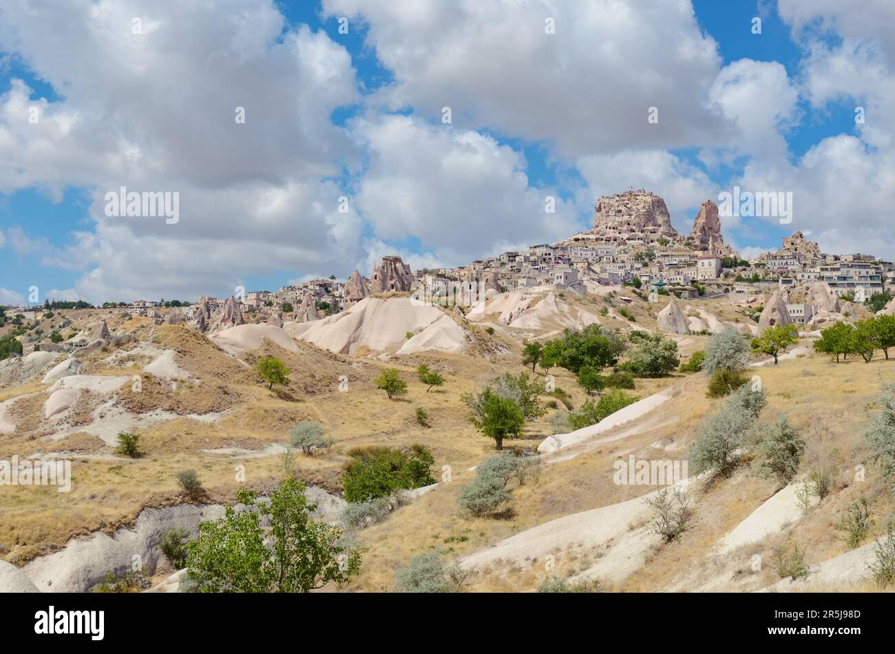 Famous landscape of Cappadocia, cave houses old settlement, fairy ...