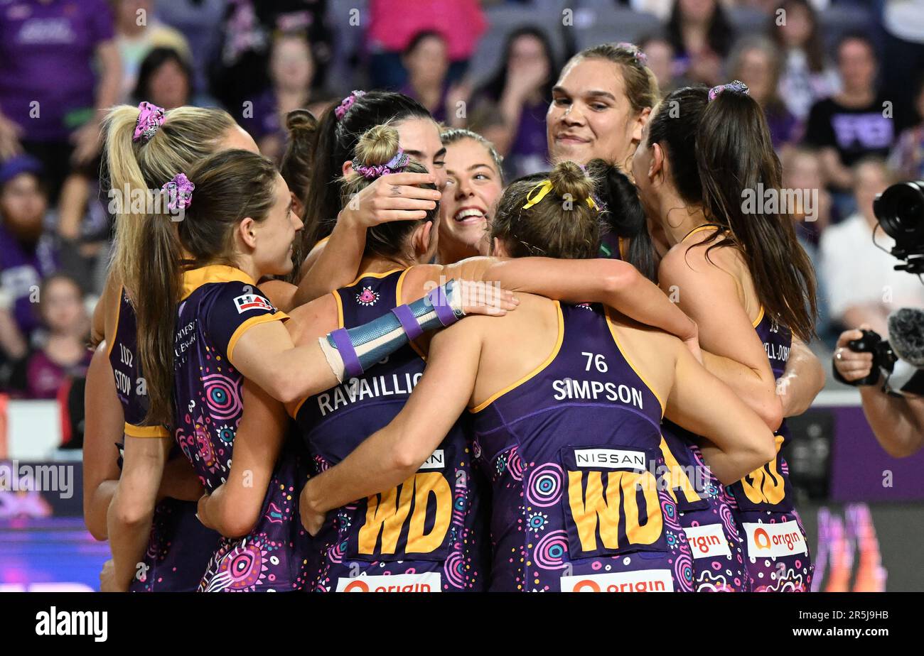 Brisbane, Australia. 04th June, 2023. Donnell Wallam (centre) of the ...