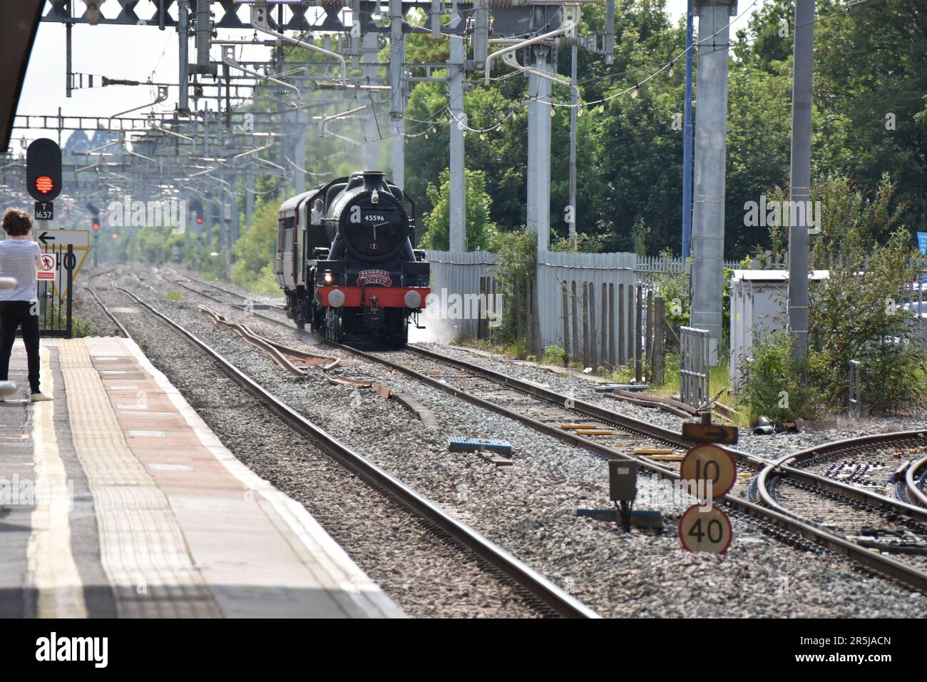 Jubilee Class Steam Locomotive 45596 'Bahamas' Running Light at Twyford ...