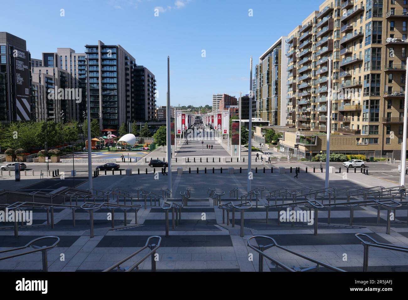 Looking down at the Olympic way at Wembley stadium Stock Photo - Alamy