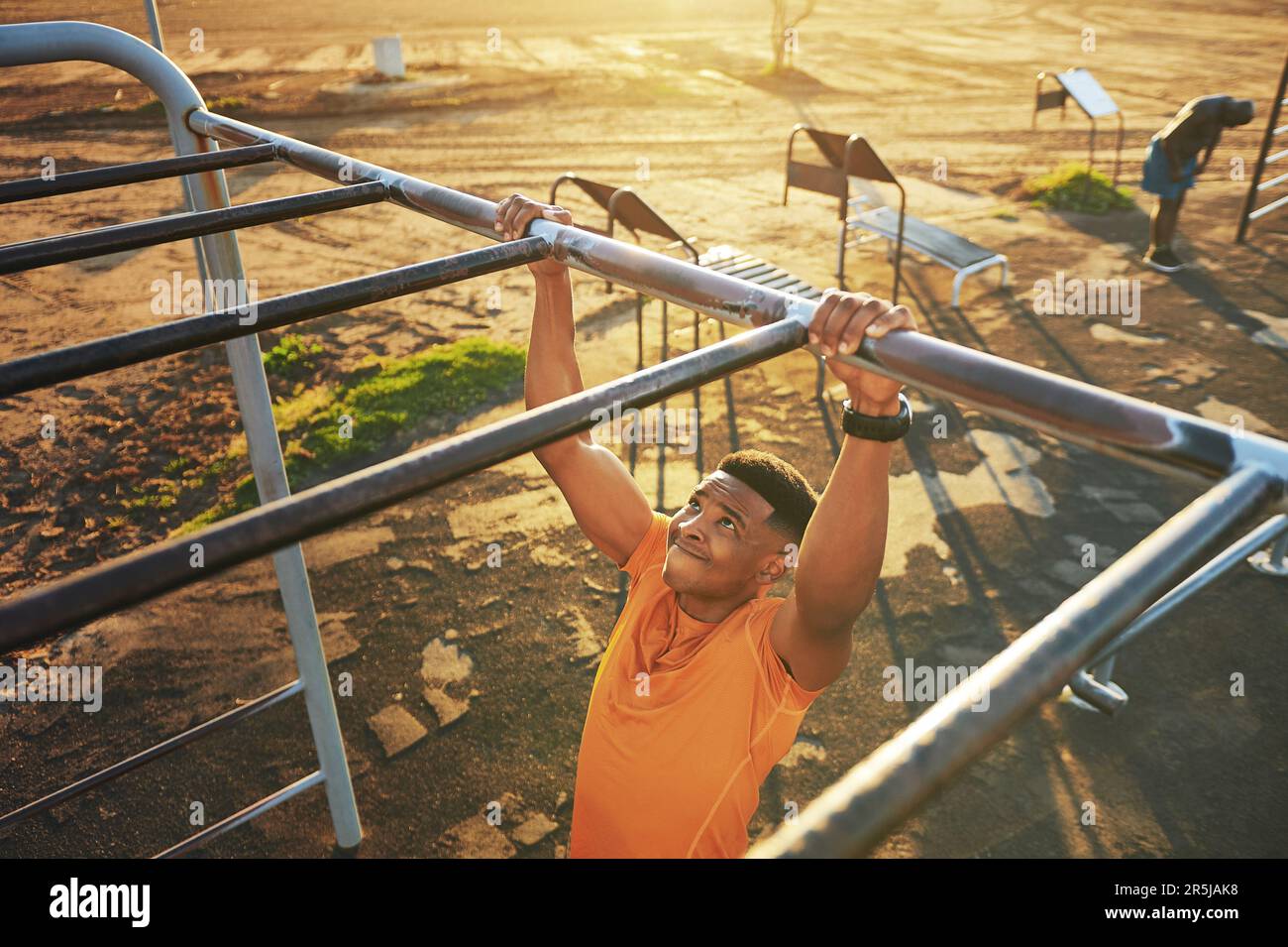 Working out can be challenging, thats what makes it fun. a young man ...