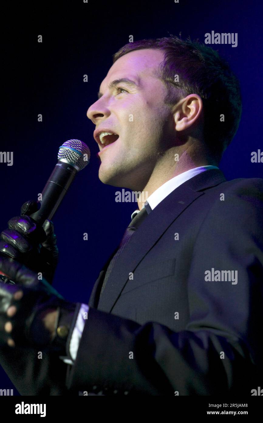 Shane Filan of Irish pop band, Westlife, performing on stage at the ...