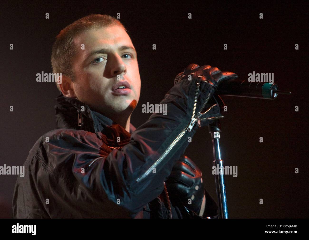 Mark Feehily of Irish pop band, Westlife, performing on stage at the ...