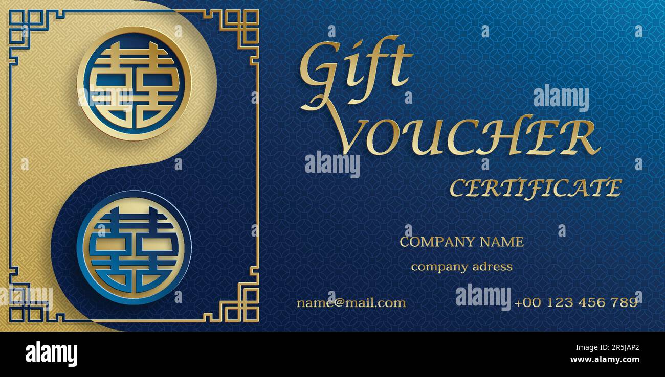 Gift voucher certificate coupon template for advertising, gold luxury ...