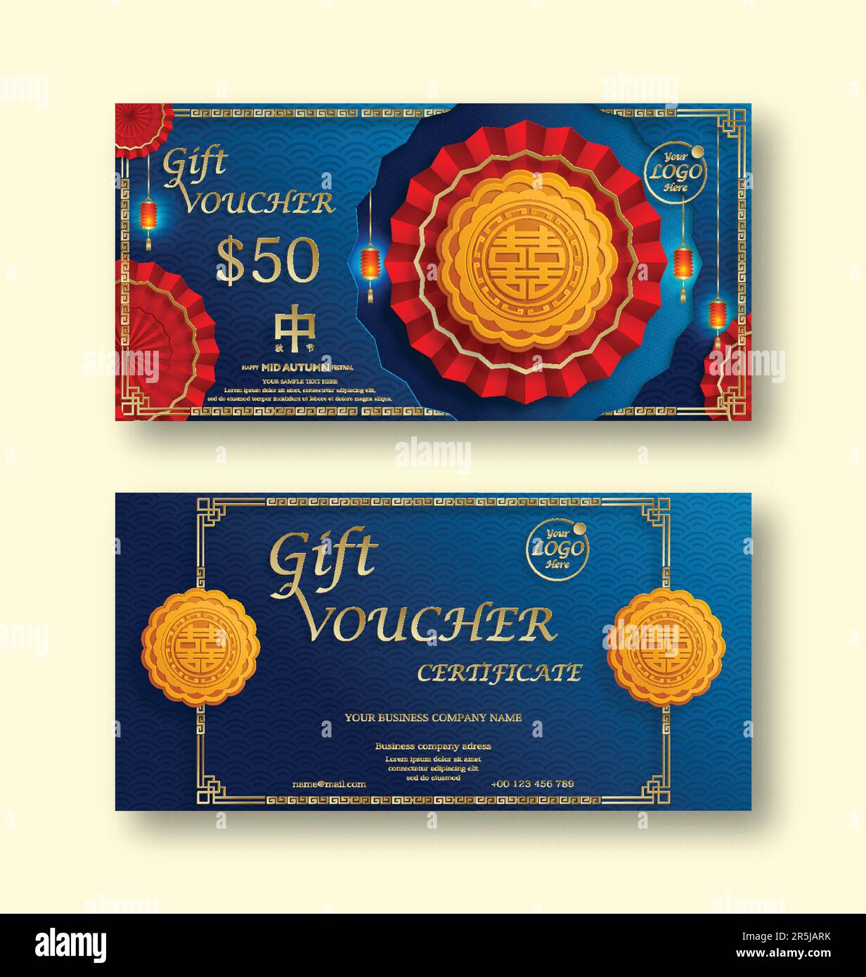 Gift voucher certificate coupon template for advertising, gold luxury ...